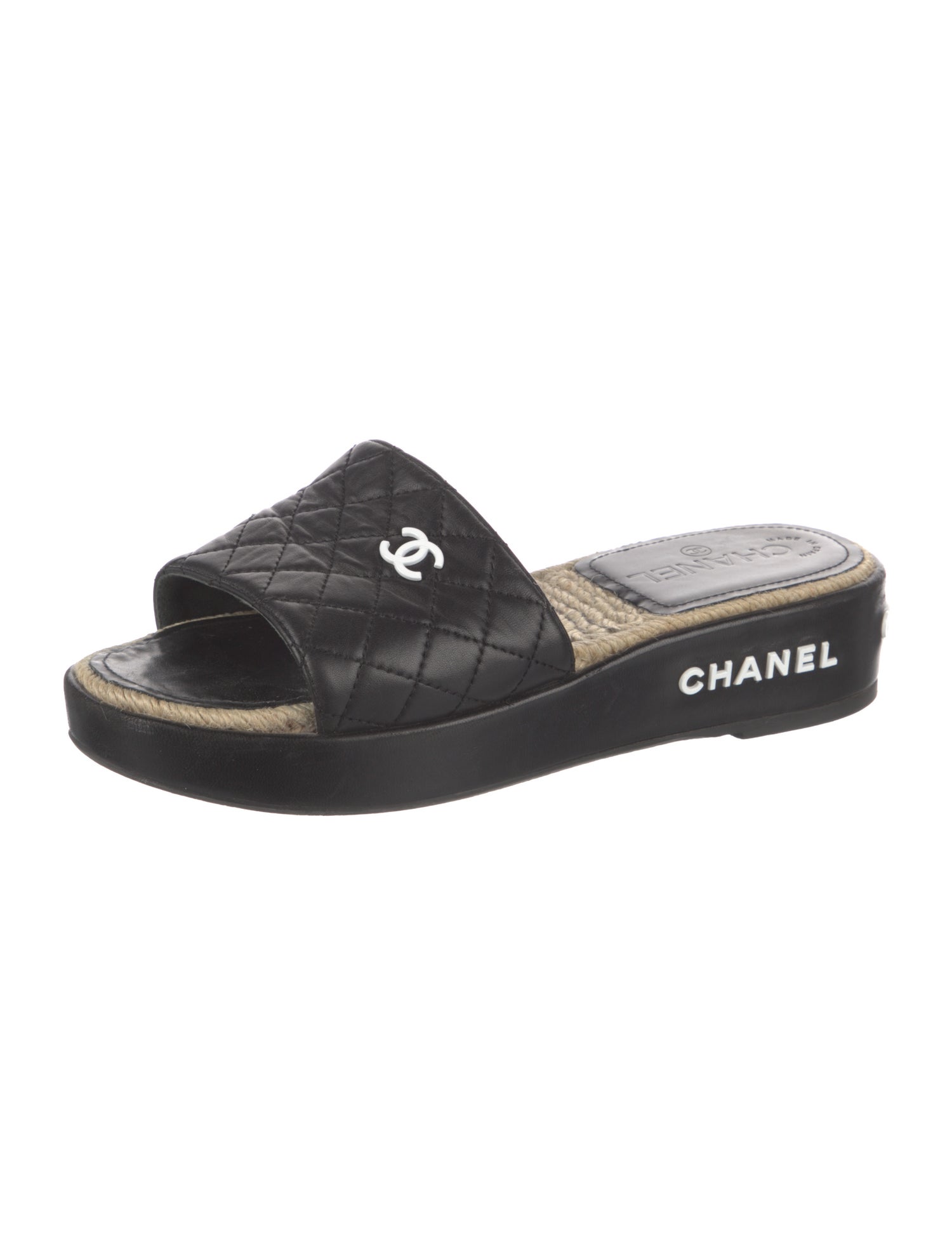 Chanel 2020 Interlocking CC Logo Slides - Blue Sandals, Shoes ...