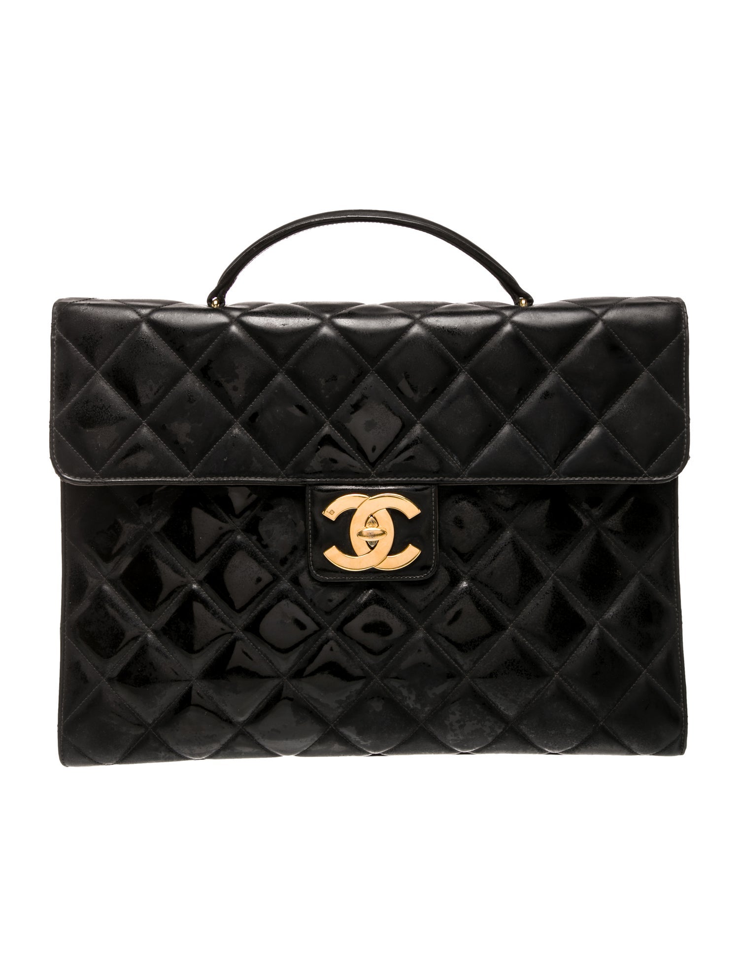 Chanel Patent CC Briefcase - Black Handle Bags, Handbags - CHA1283925 ...
