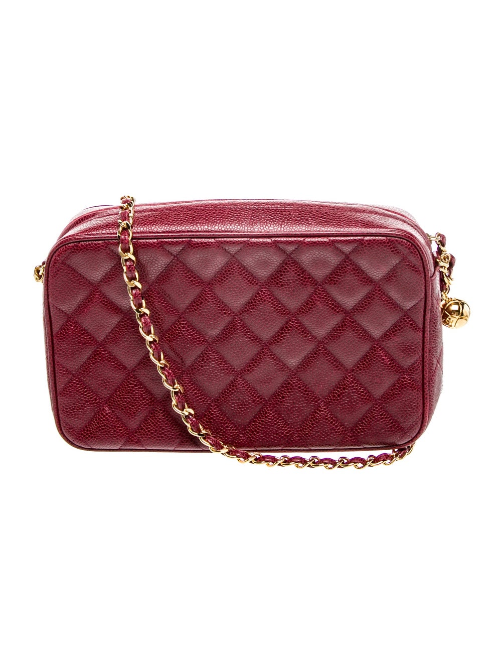 Chanel Quilted Caviar CC Camera Bag - Burgundy Crossbody Bags, Handbags ...