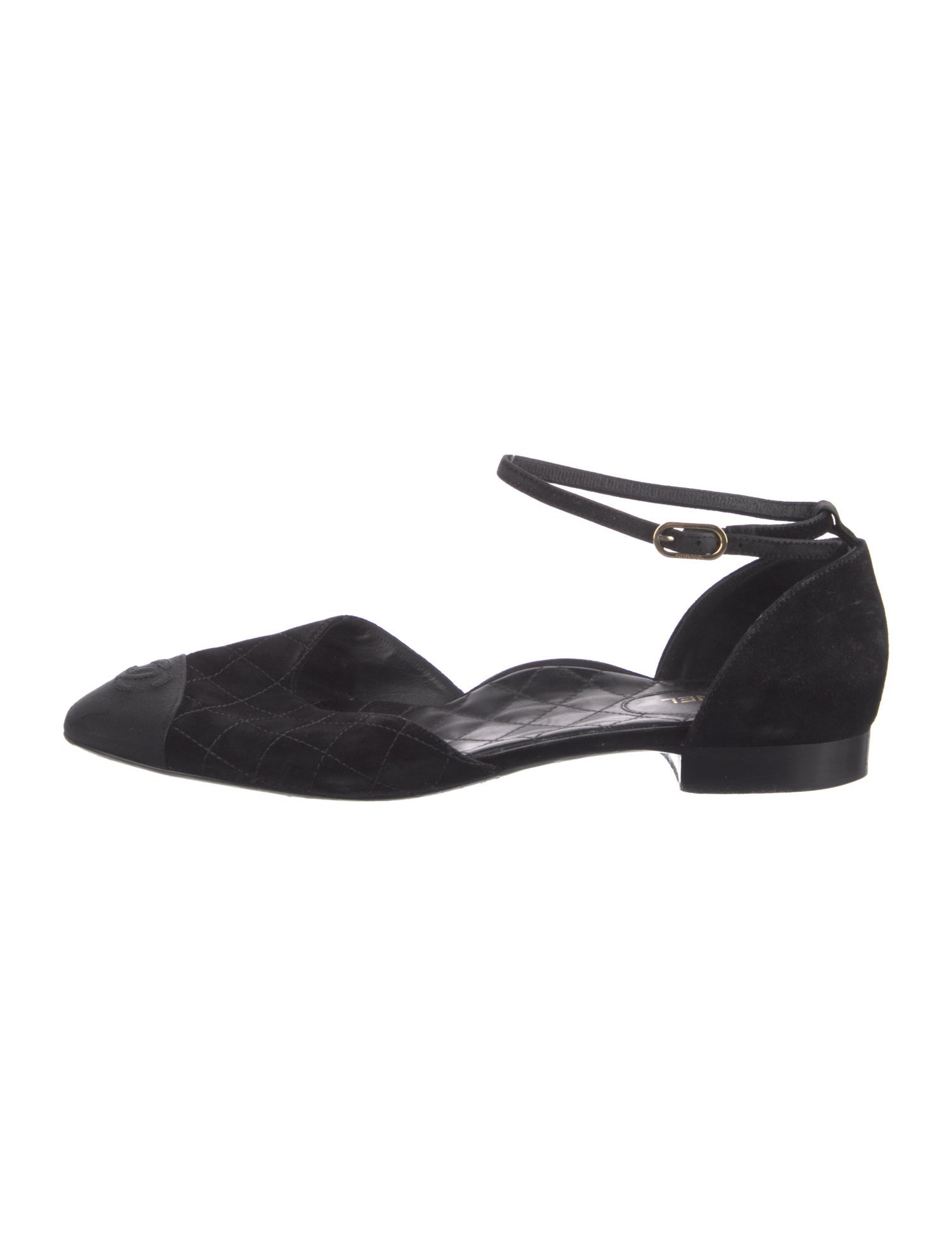 Chanel 2020 Interlocking CC Logo D'Orsay Flats - Black Flats, Shoes ...