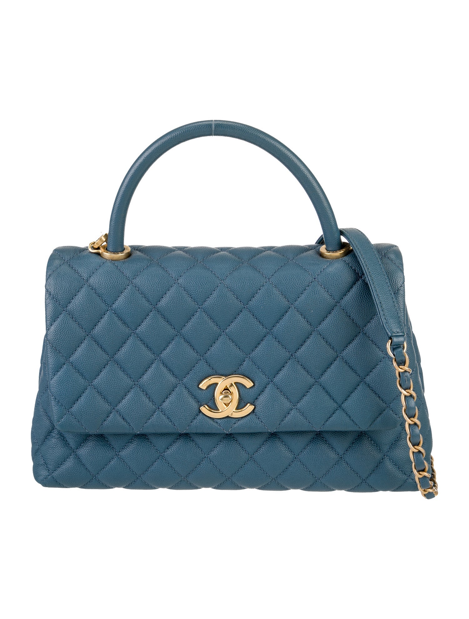 Chanel Small Coco Handle Bag - Blue Handle Bags, Handbags - CHA1298123 ...