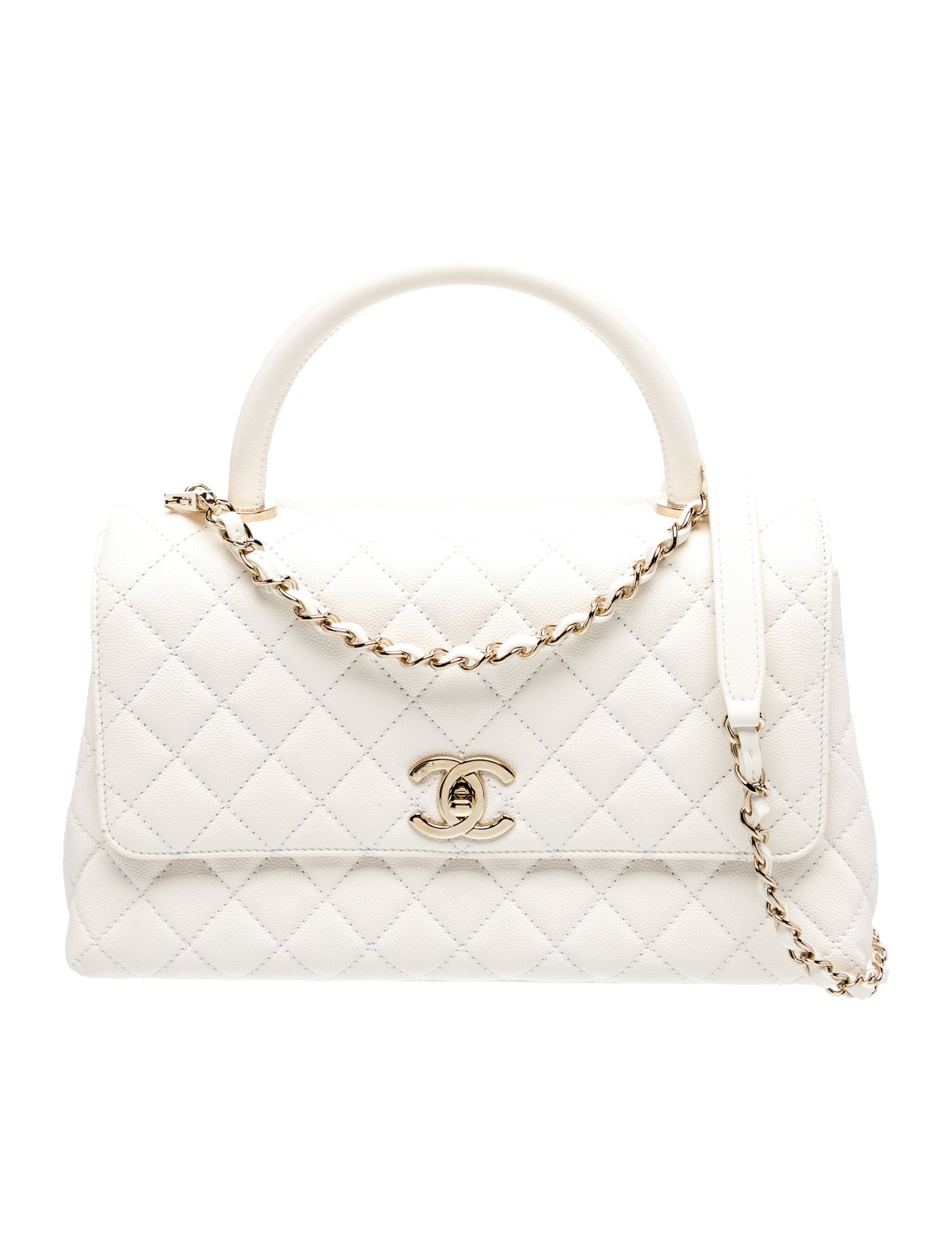 Chanel Small Coco Handle Bag - White Handle Bags, Handbags - CHA1305859 ...