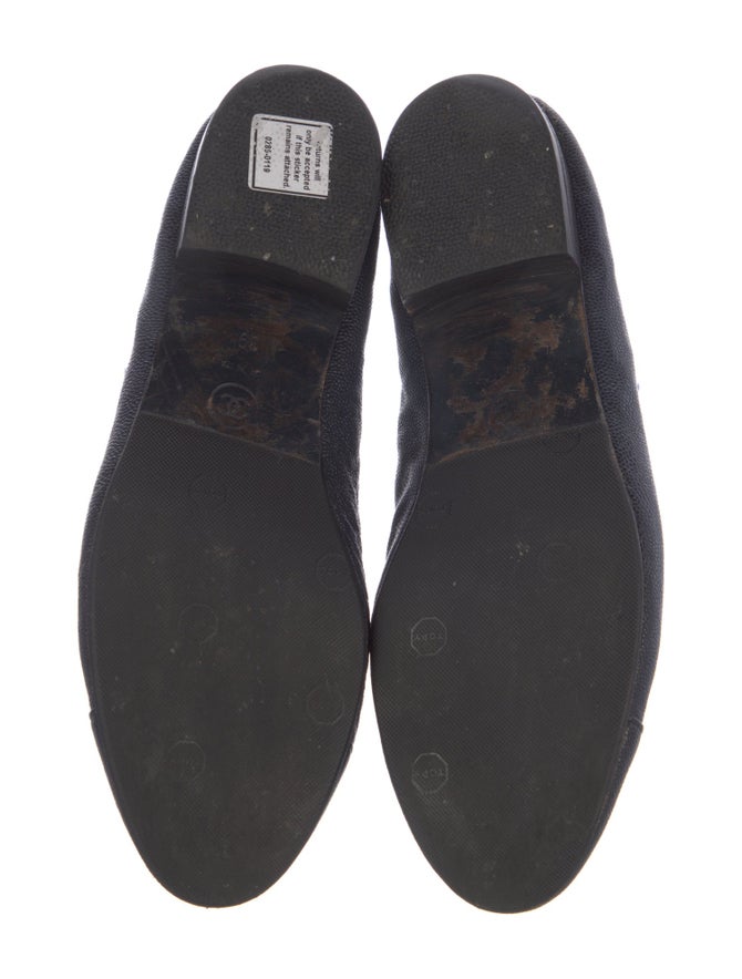 Chanel Interlocking CC Logo Leather Ballet Flats - Blue Flats, Shoes ...