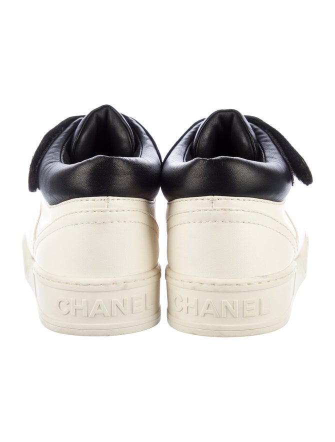 Chanel Interlocking CC Logo Leather Sneakers - White Sneakers, Shoes ...