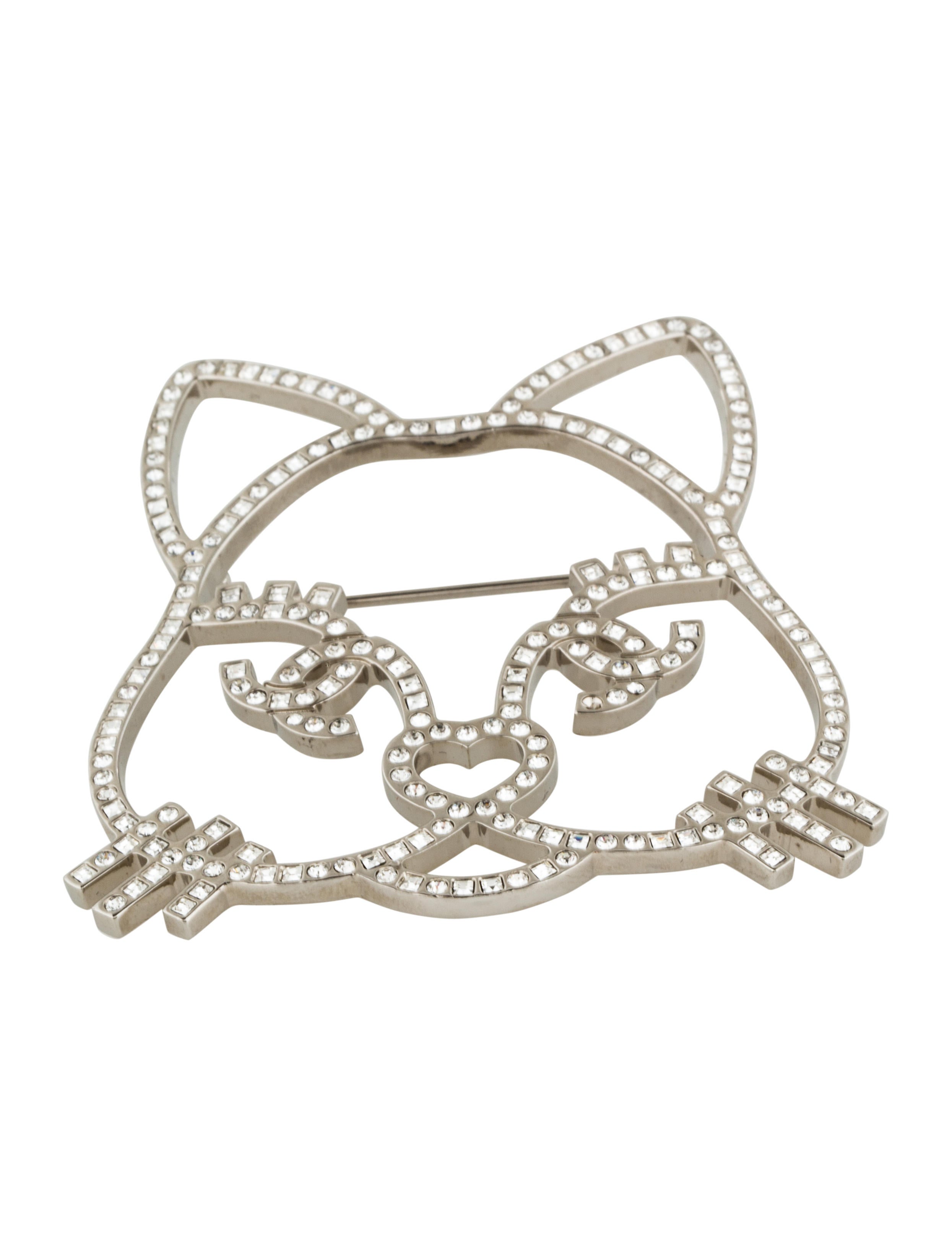 Chanel Crystal Cat Brooch - Brooches - CHA136190 | The RealReal