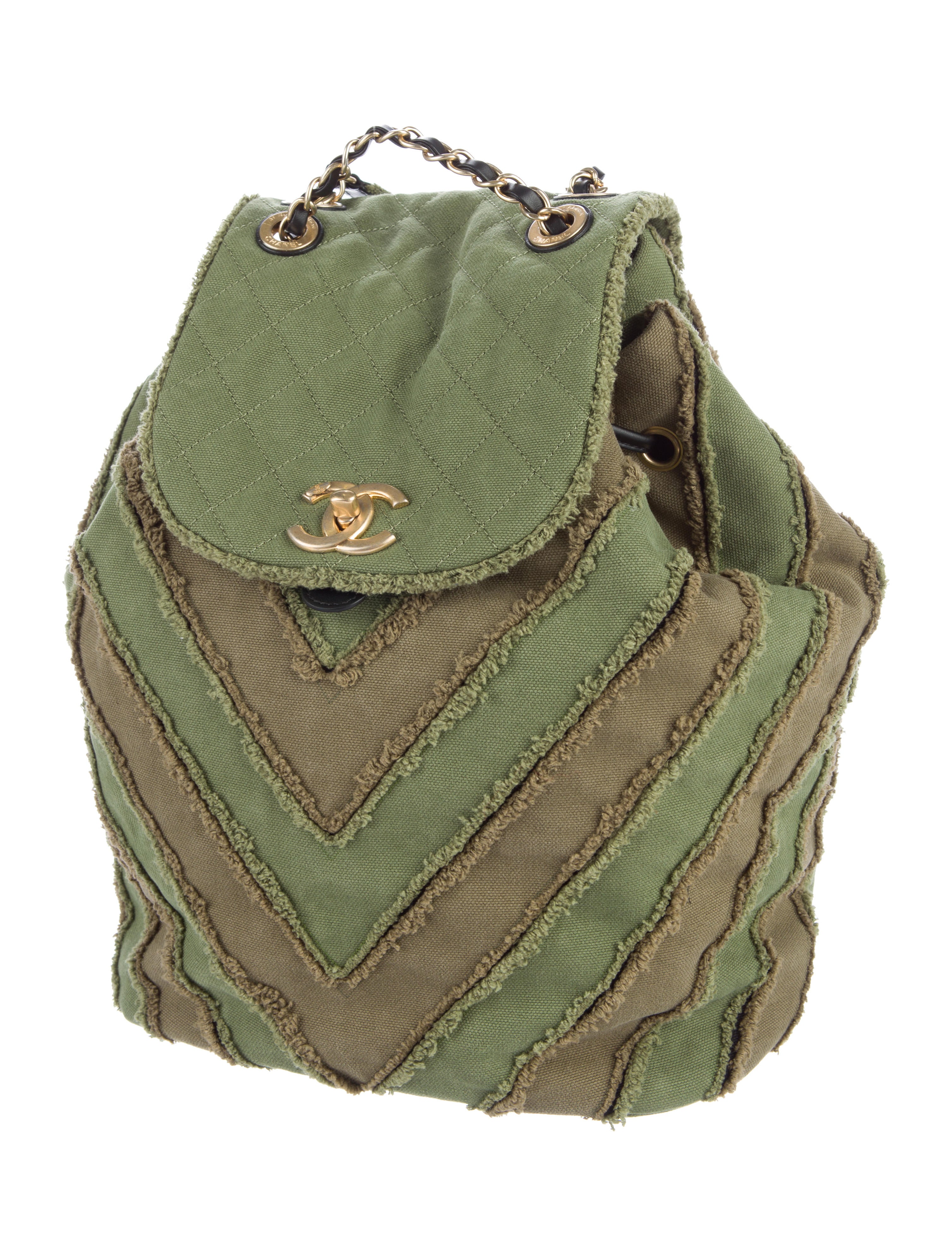 Chanel 2017 Canvas Twist Backpack w/ Tags - Green Backpacks, Handbags ...