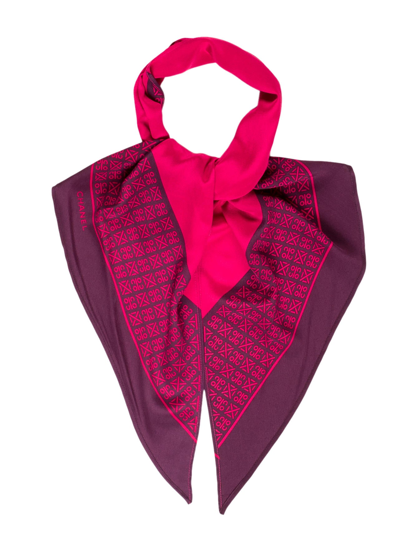 Chanel Coco Printed Scarf - Purple Scarves and Shawls, Accessories ...