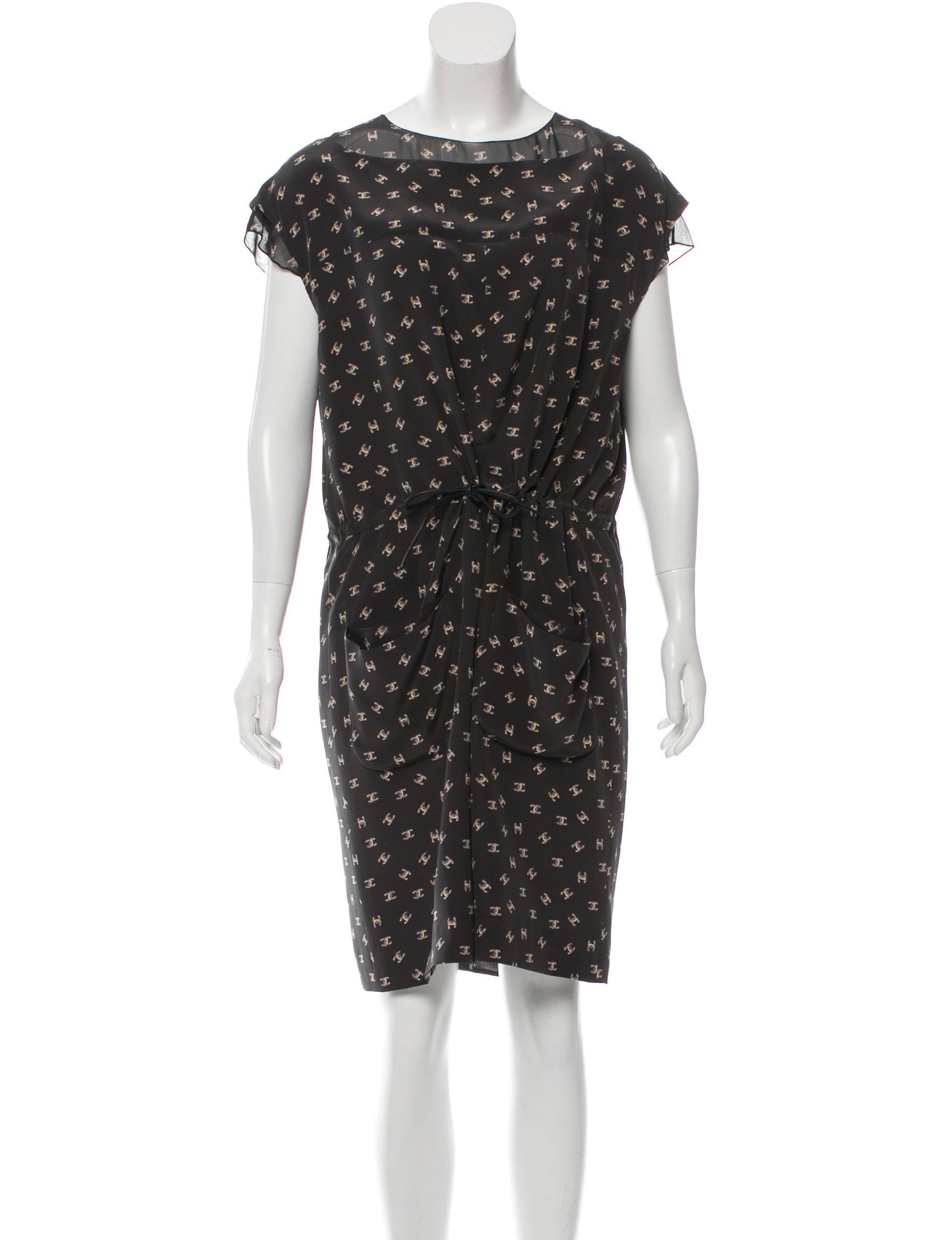 Chanel Logo Silk Dress - Clothing - CHA159738 | The RealReal