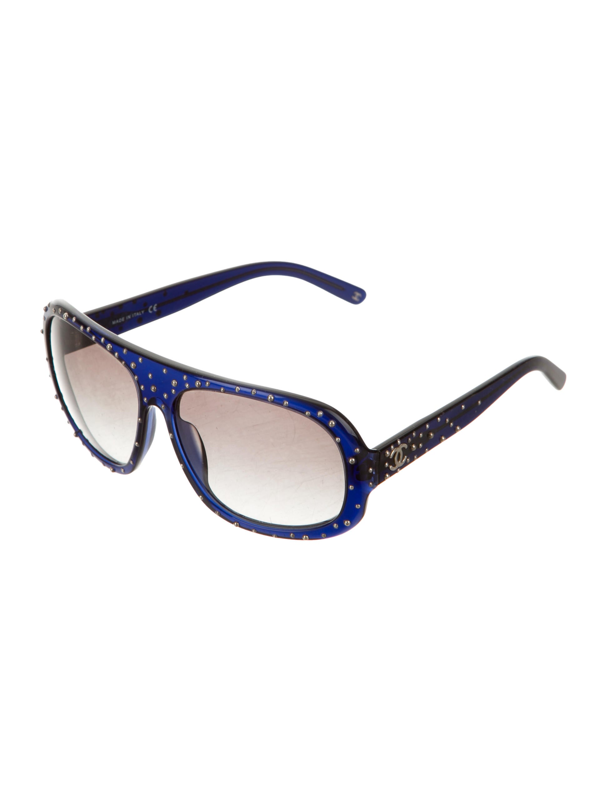 Chanel Studded CC Sunglasses - Blue Sunglasses, Accessories - CHA161272 ...