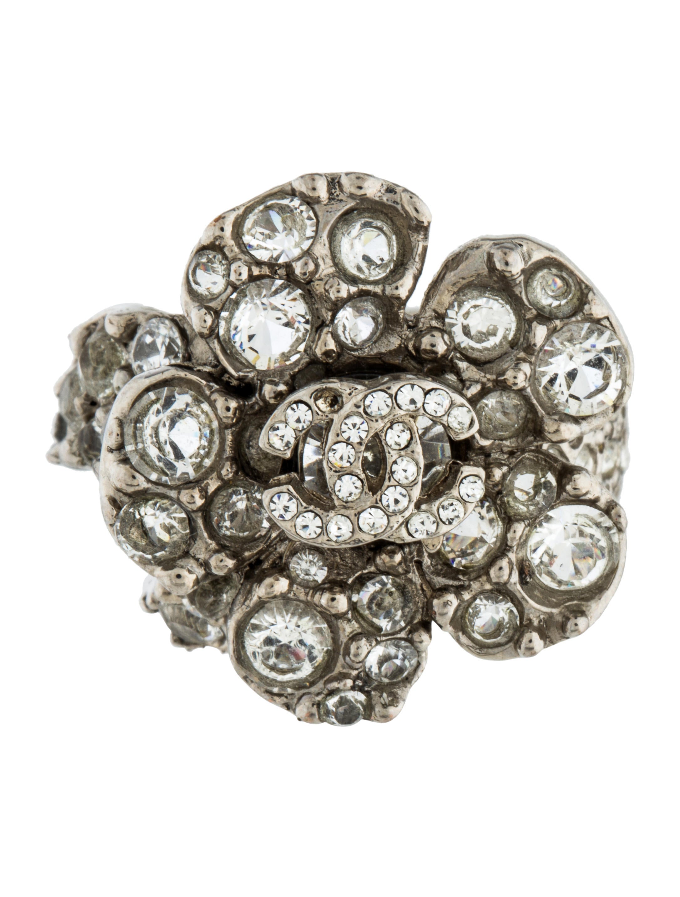 Chanel Crystal CC Camellia Ring - Rings - CHA169776 | The RealReal
