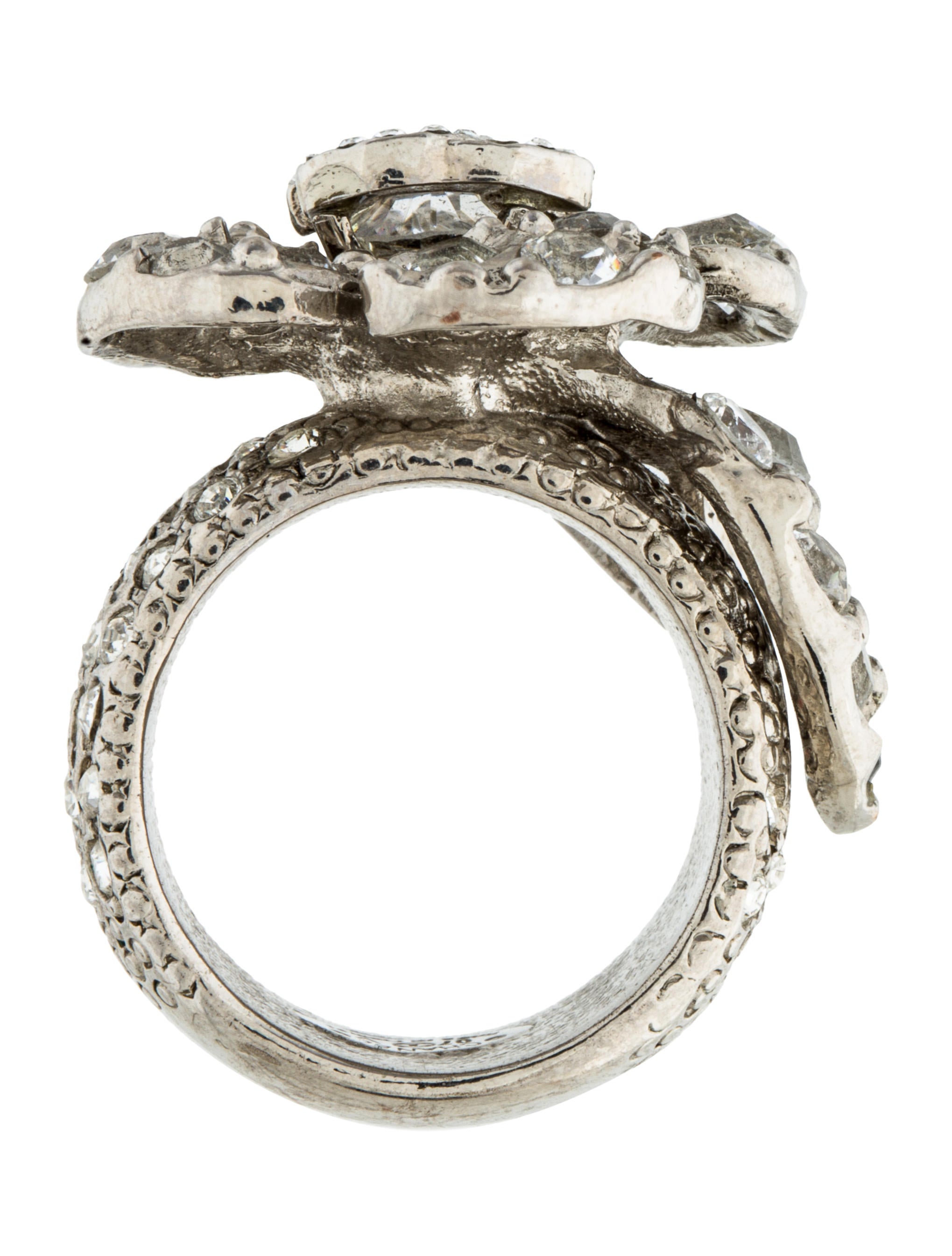 Chanel Crystal CC Camellia Ring - Rings - CHA169776 | The RealReal