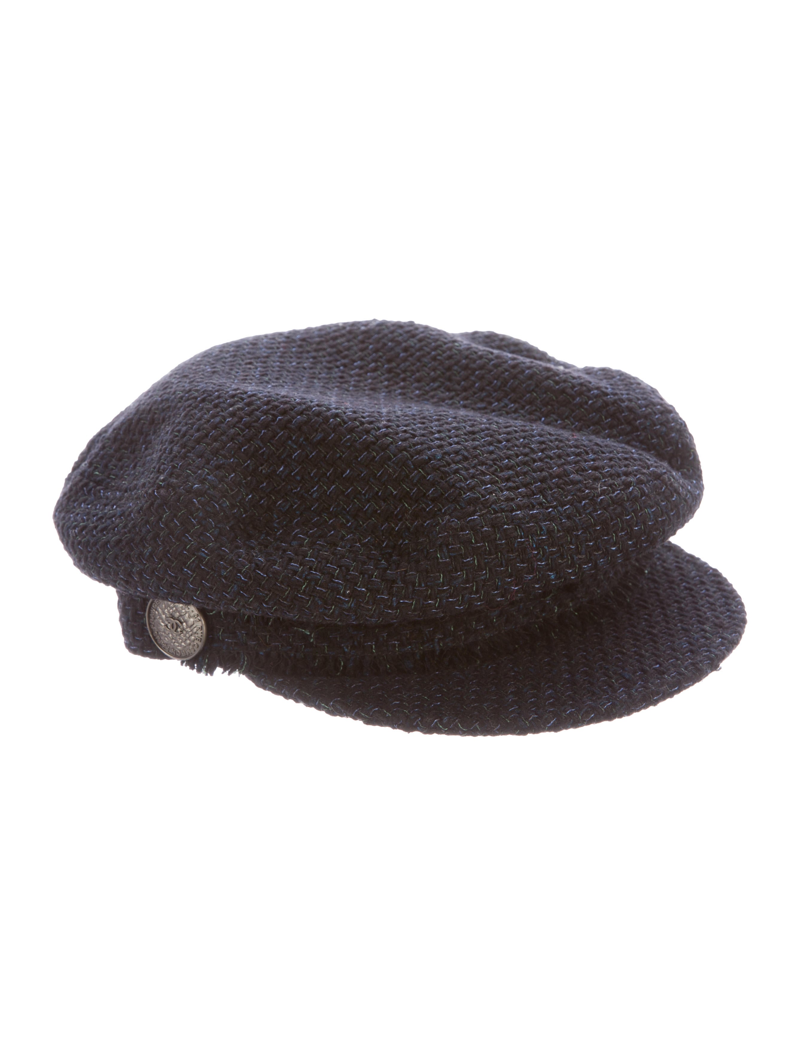 Chanel Tweed Newsboy Cap - Blue Hats, Accessories - CHA170345 | The ...
