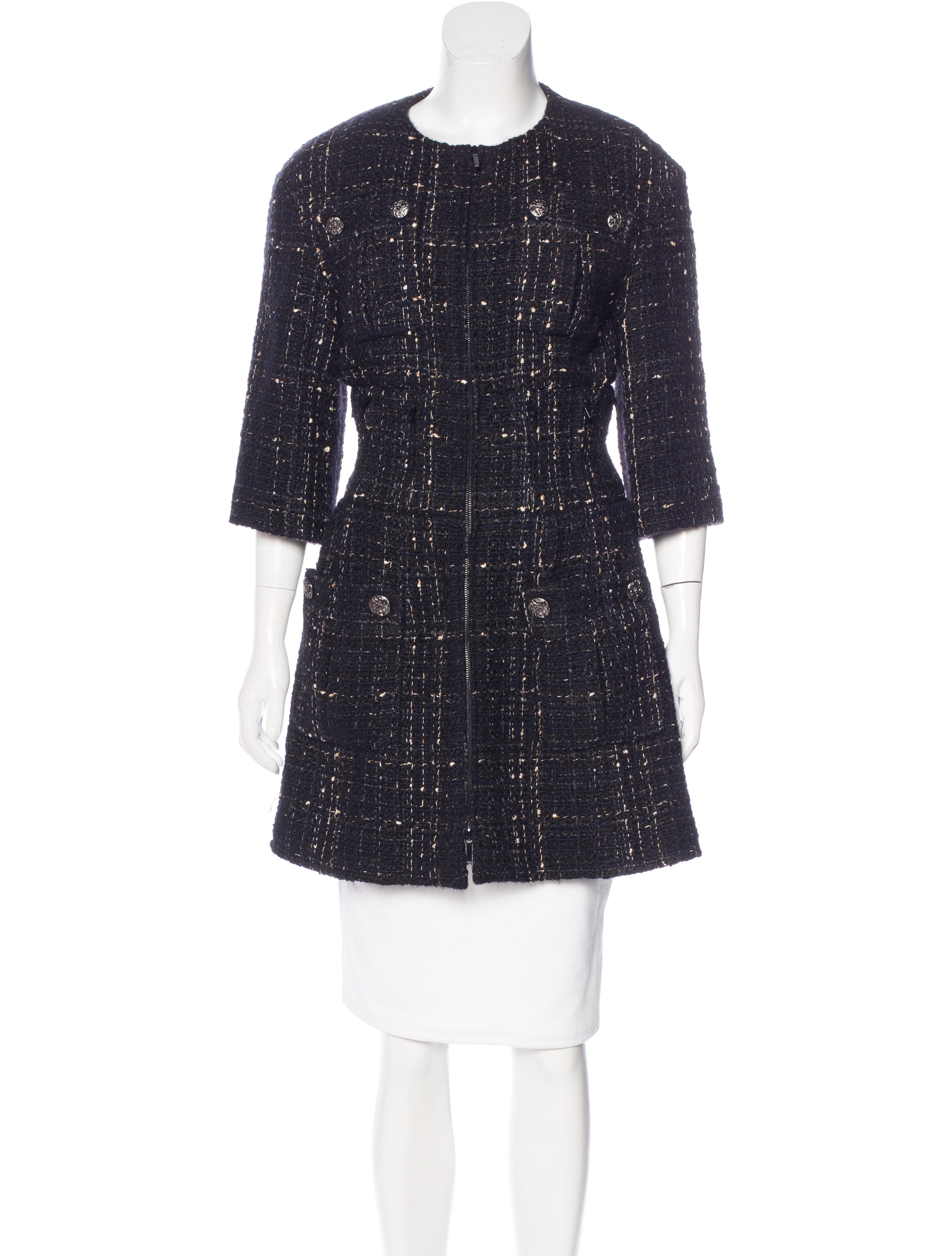 Chanel Wool-Blend Tweed Coat w/ Tags - Clothing - CHA171886 | The RealReal