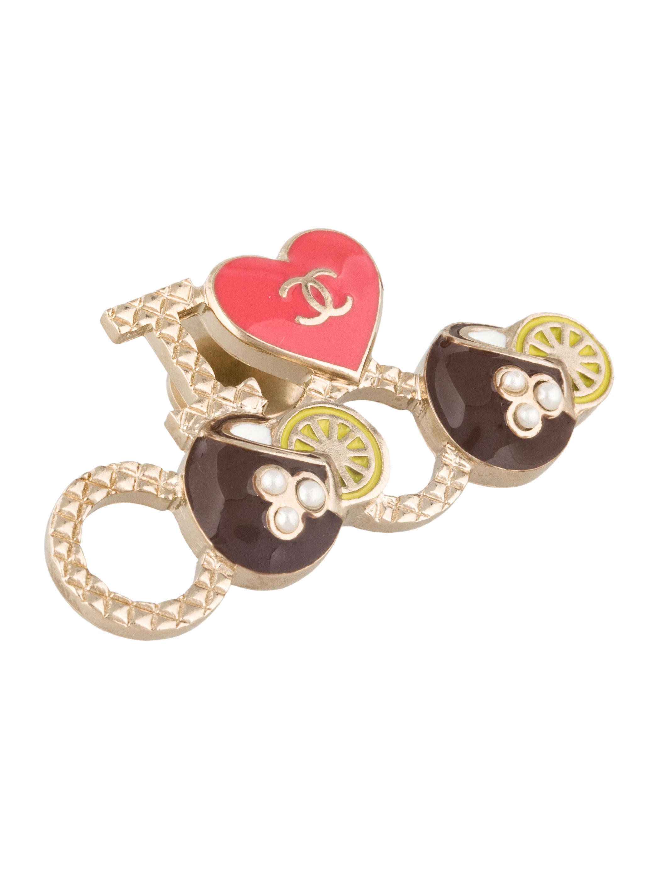 Chanel 'I Love Coco' Pin - Gold-Tone Metal Lapel Pin, Pins - CHA174390 ...