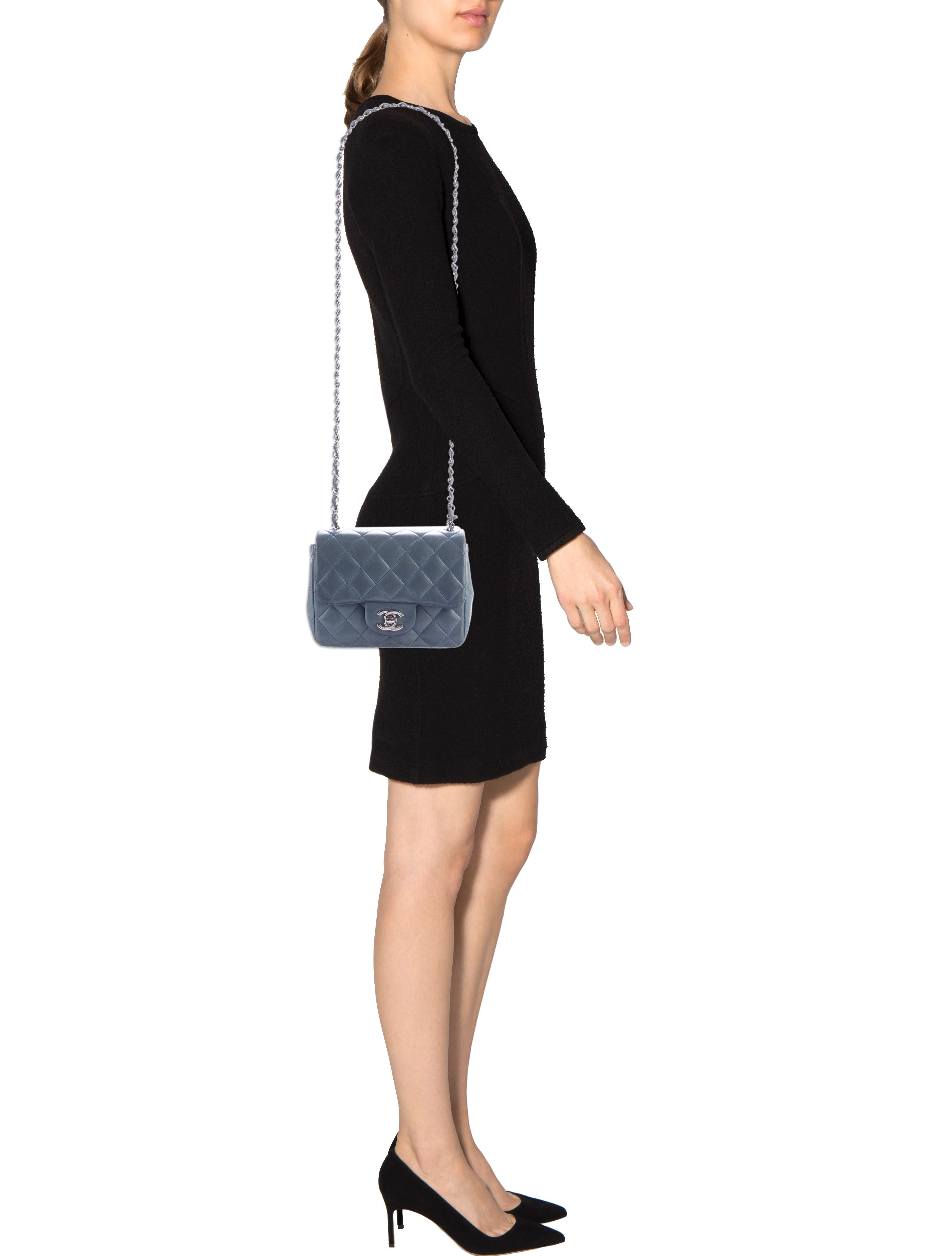 Chanel Classic Mini Square Flap Bag - Blue Shoulder Bags, Handbags ...