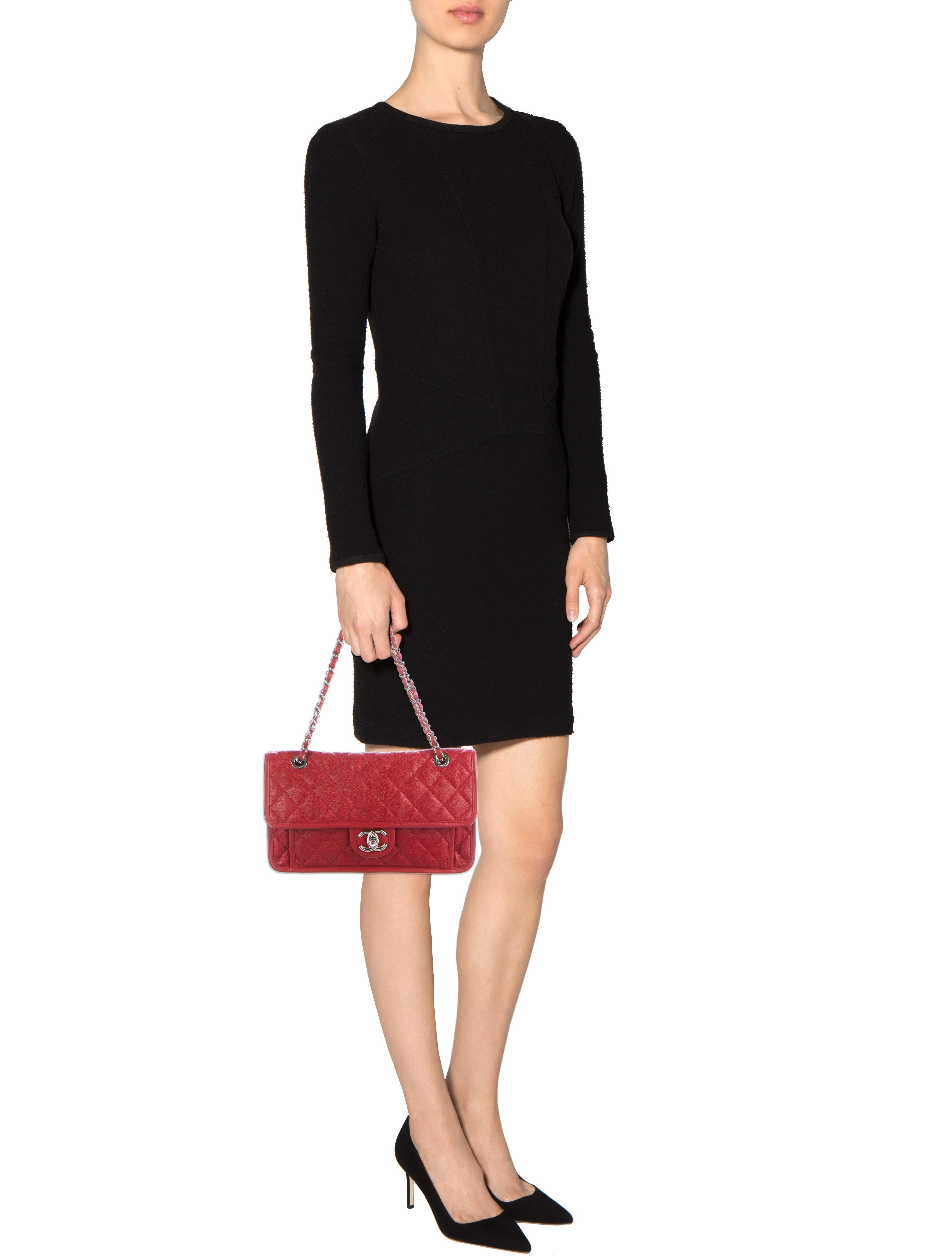 Chanel Medium French Riviera Flap Bag - Red Shoulder Bags, Handbags ...