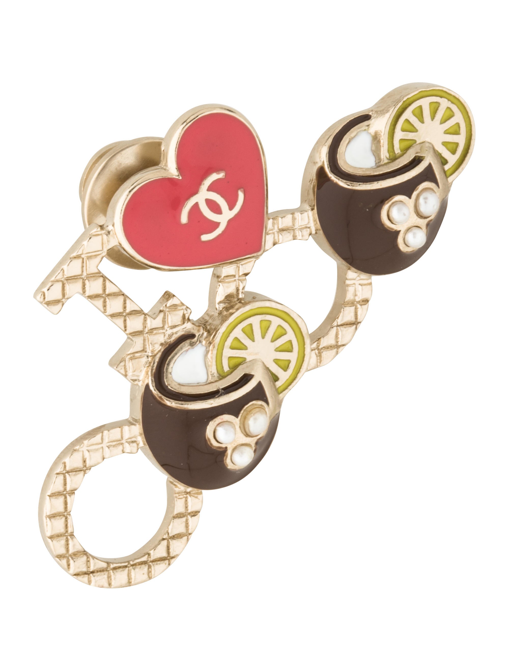 Chanel I Love Coco Embellished Lapel Pin - Pins - CHA191437 | The RealReal