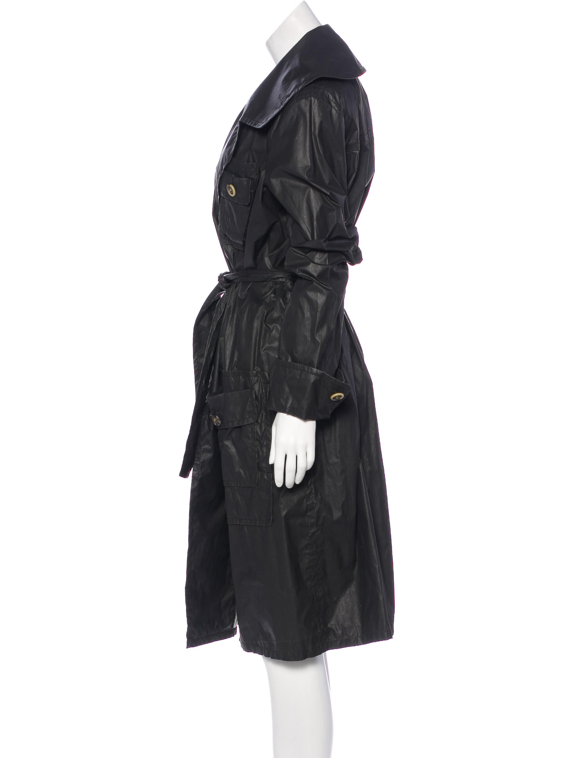 Chanel Belted Rain Coat - Black Coats, Clothing - CHA193574 | The RealReal