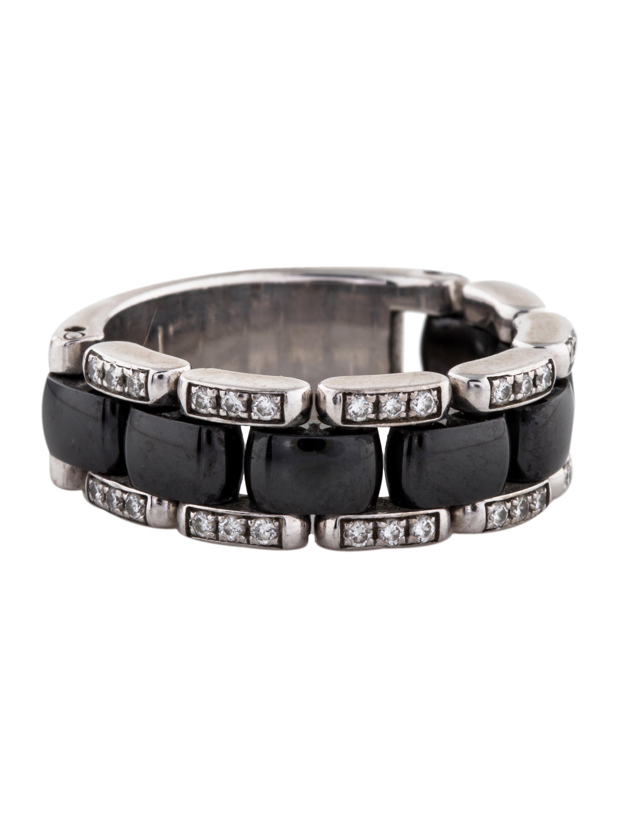 Chanel 18K Diamond & Ceramic Ultra Ring - 18K White Gold Band, Rings ...