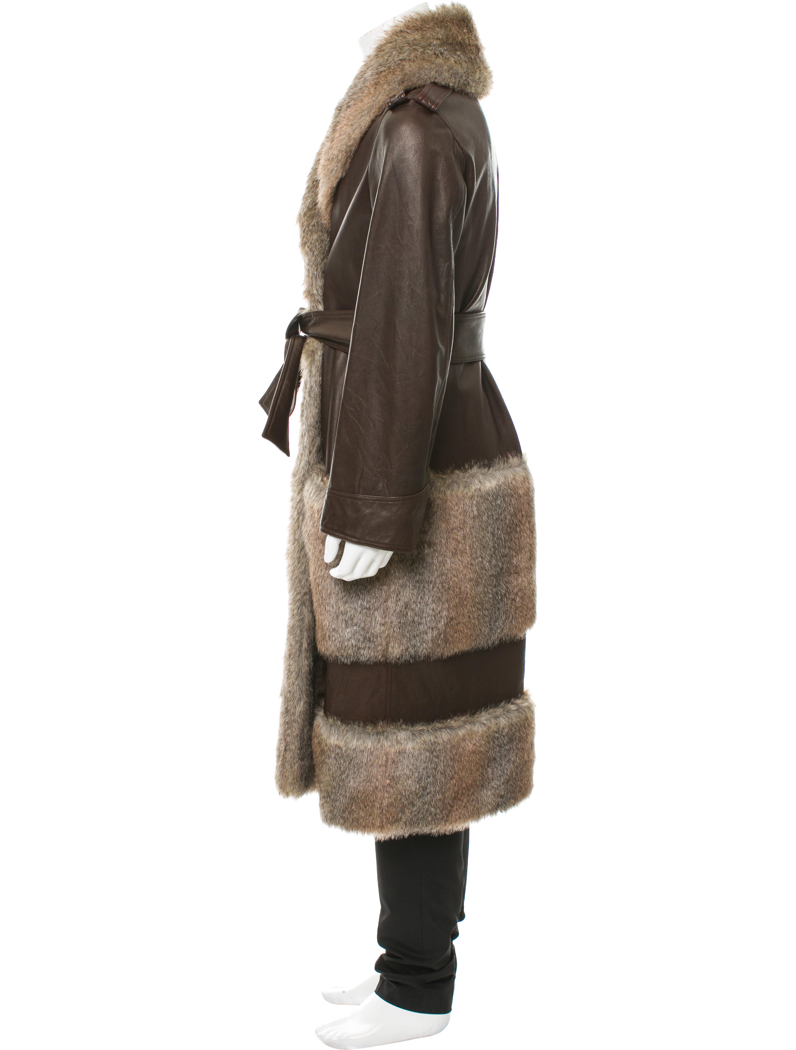 Chanel Fantasy Fur-Trimmed Leather Coat - Brown Outerwear, Clothing ...