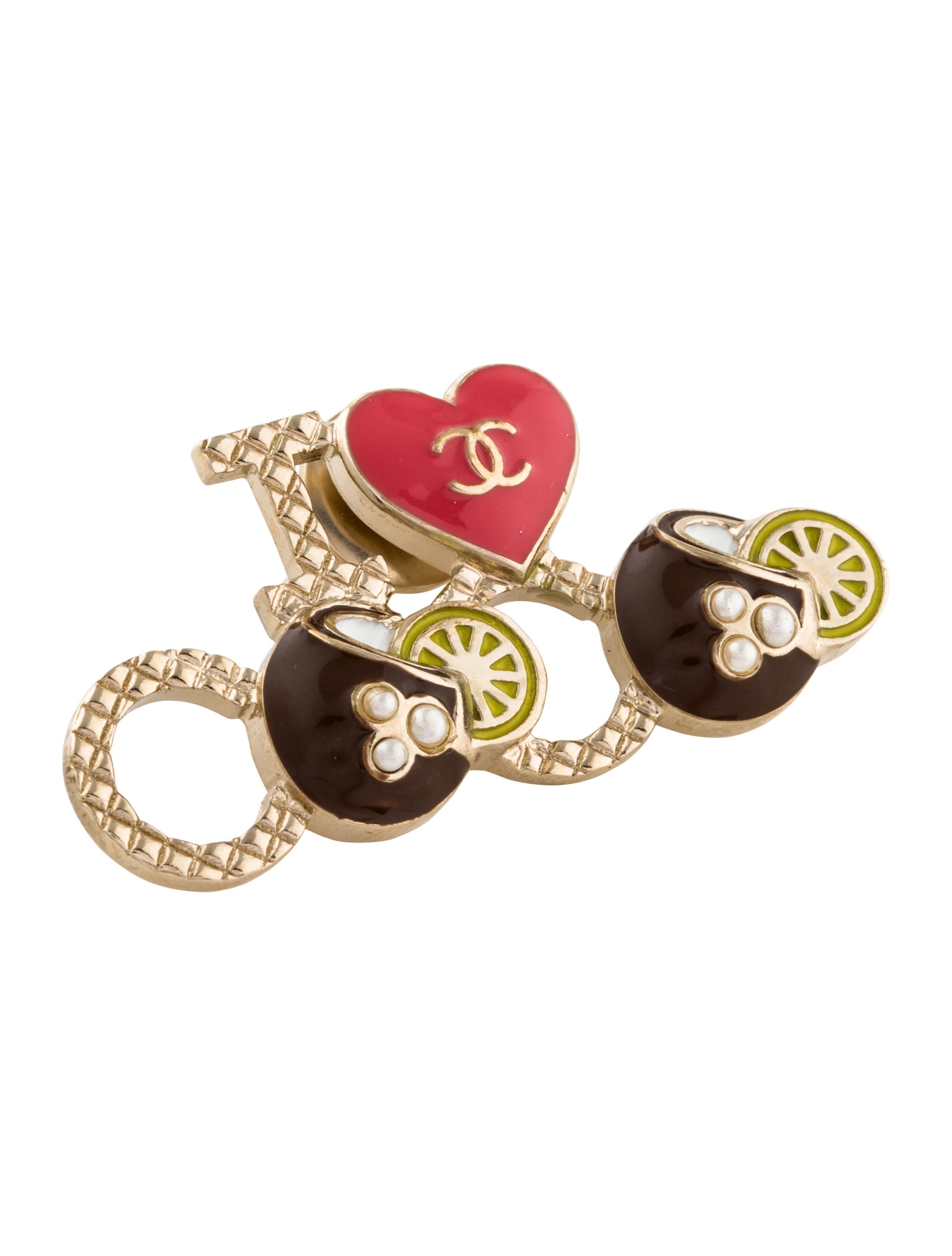 Chanel I Love Coco Embellished Lapel Pin - Lapel Pin, Pins - CHA213153 ...