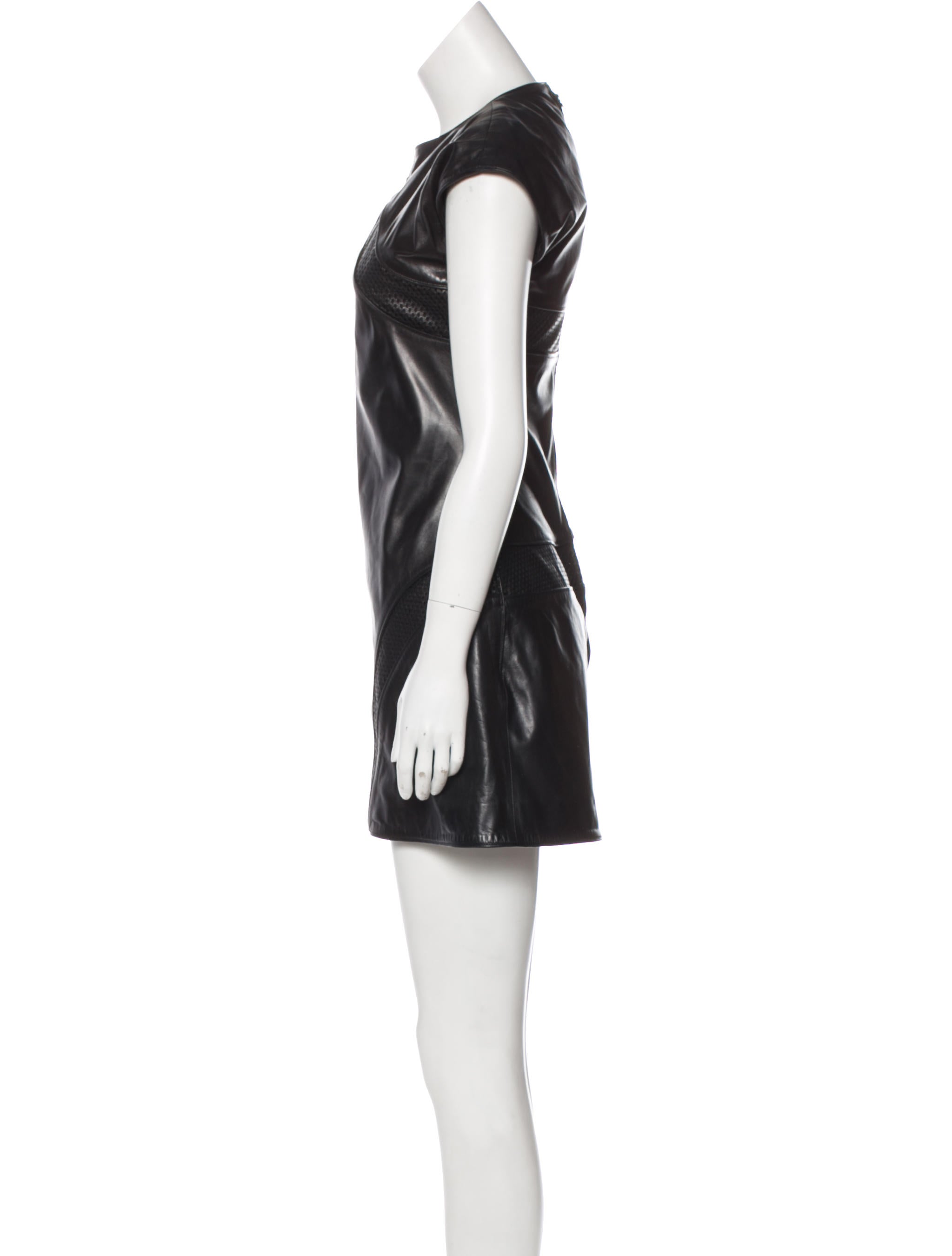 Chanel Leather Short Sleeve Romper - Black, 8.5" Rise Jumpsuits and ...