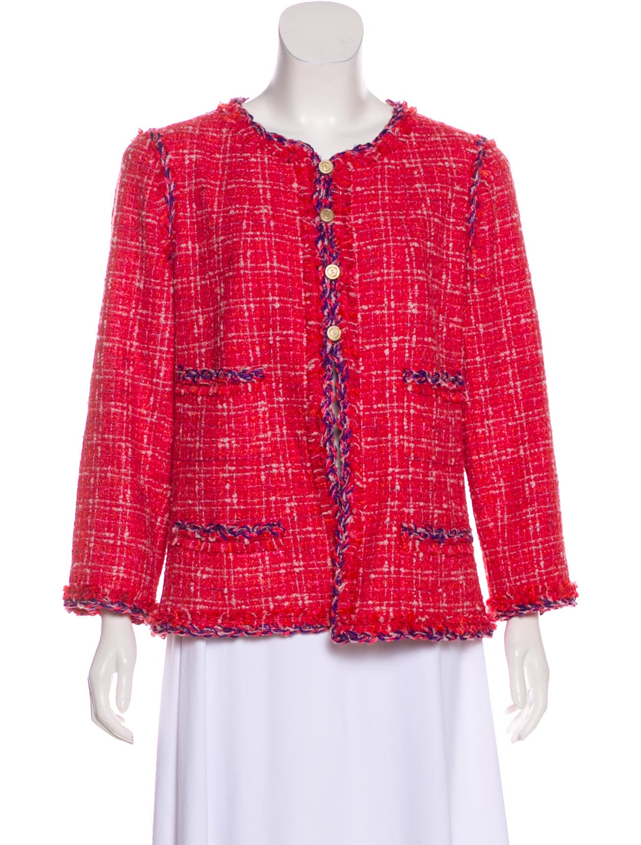 Chanel Lesage Tweed Jacket - Red Jackets, Clothing - CHA261186 | The ...