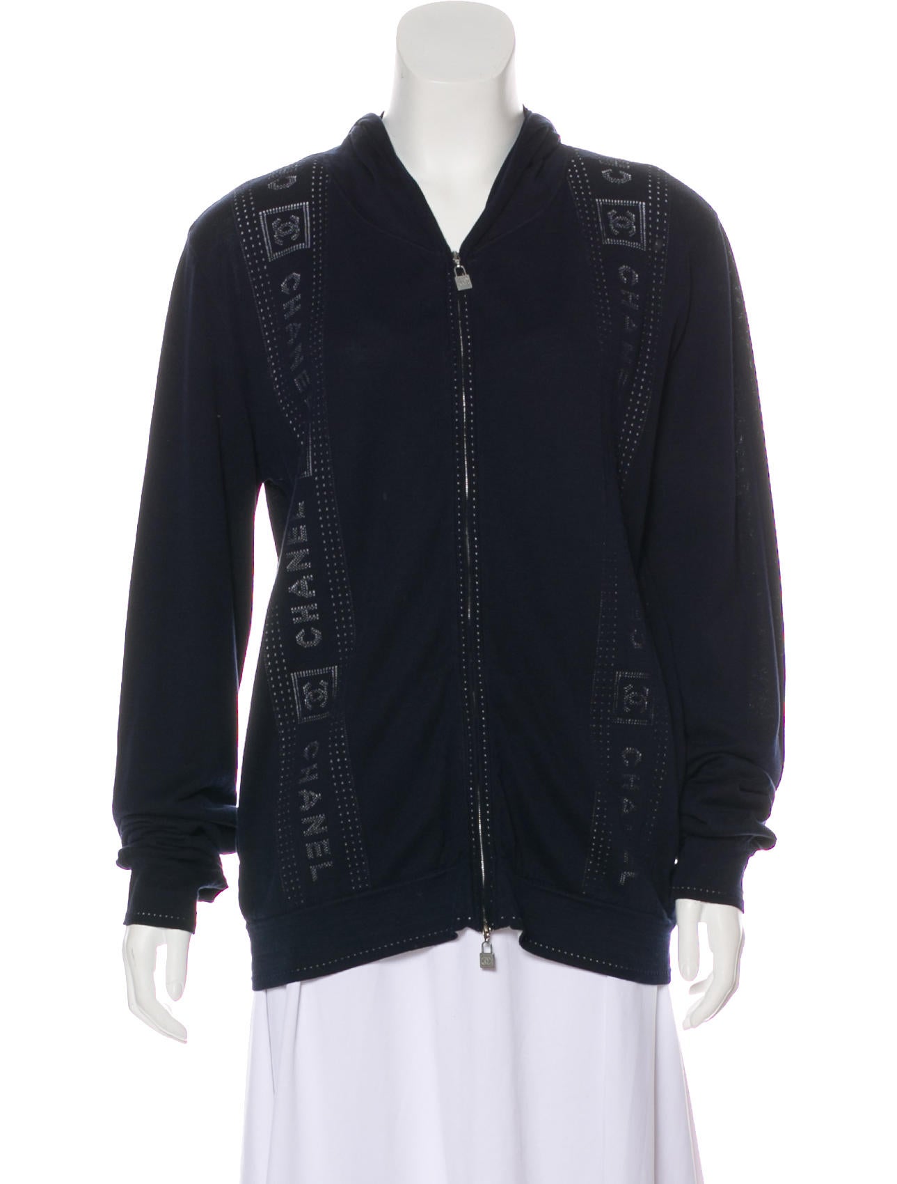 Chanel Logo Embellished Hooded Sweatshirt - Clothing - CHA291998 | The ...