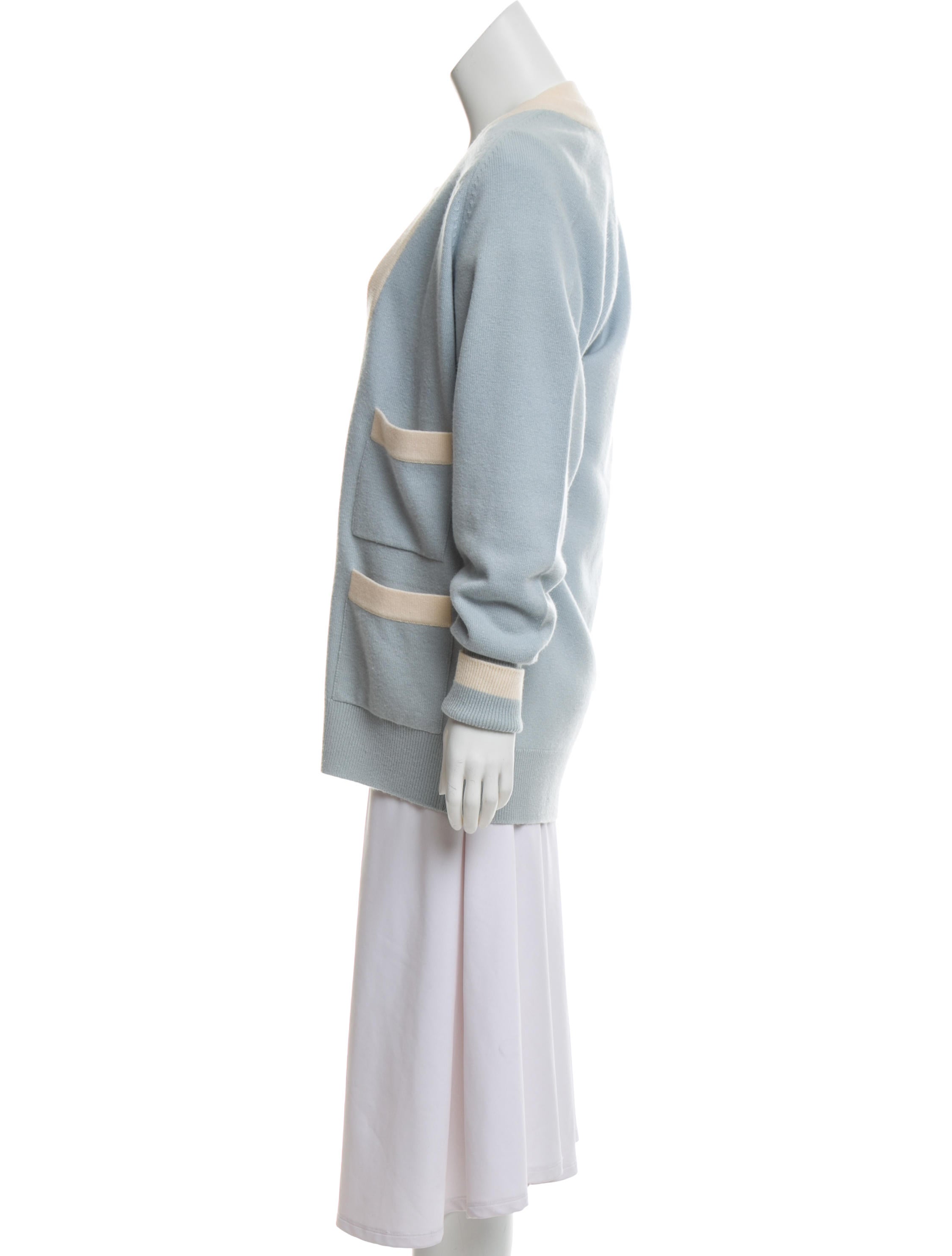 Chanel Cashmere Cardigan Set - Blue Suits and Sets, Clothing ...