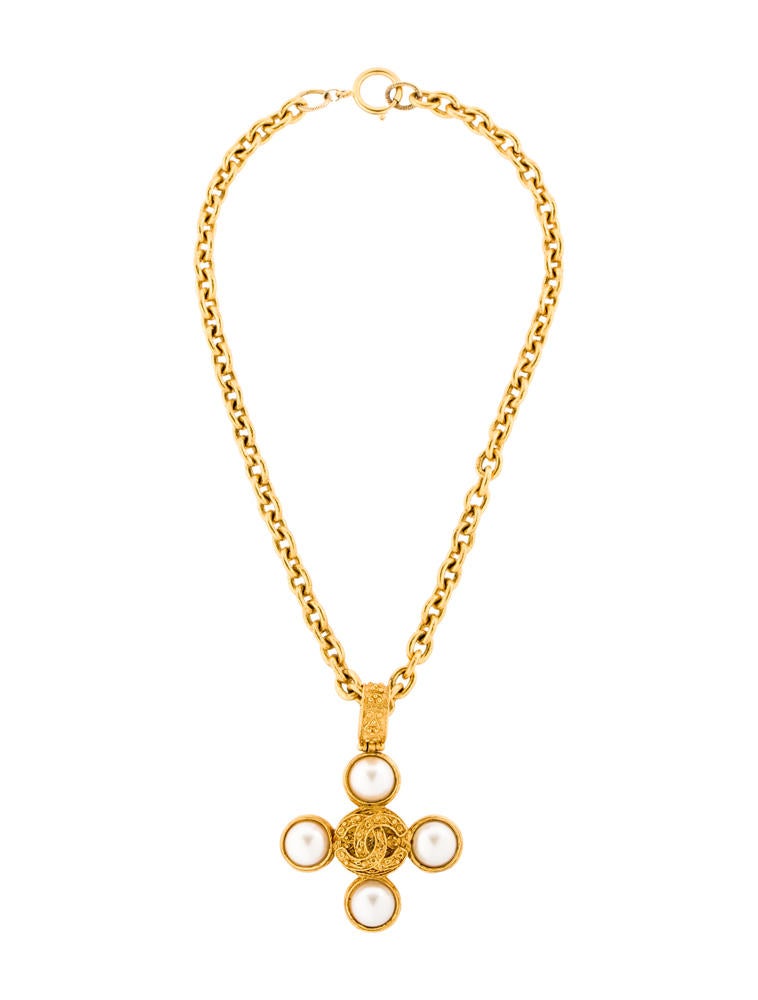 Chanel Cross Necklace - Gold - CHA30563 | The RealReal
