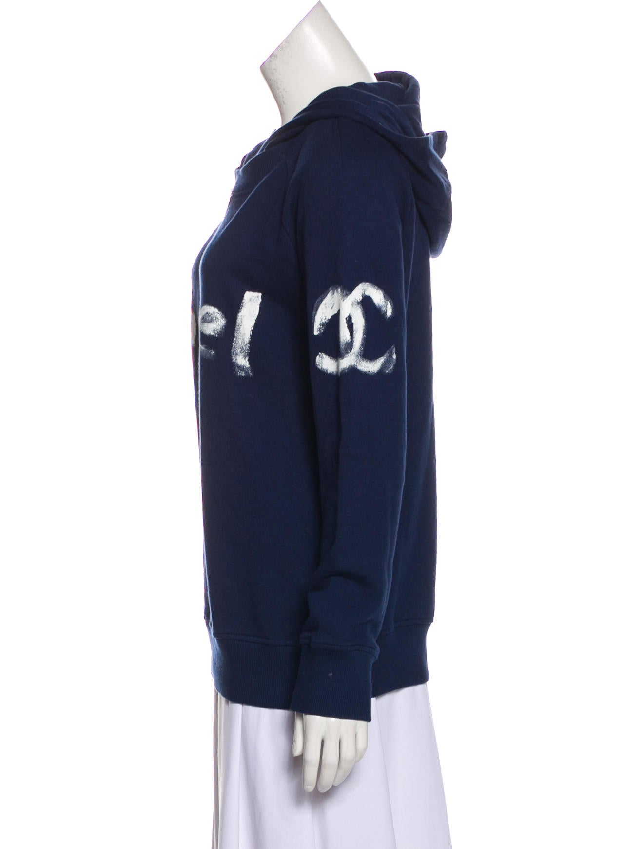 Chanel Logo Hooded Sweatshirt - Blue Knitwear, Clothing - CHA307498 ...