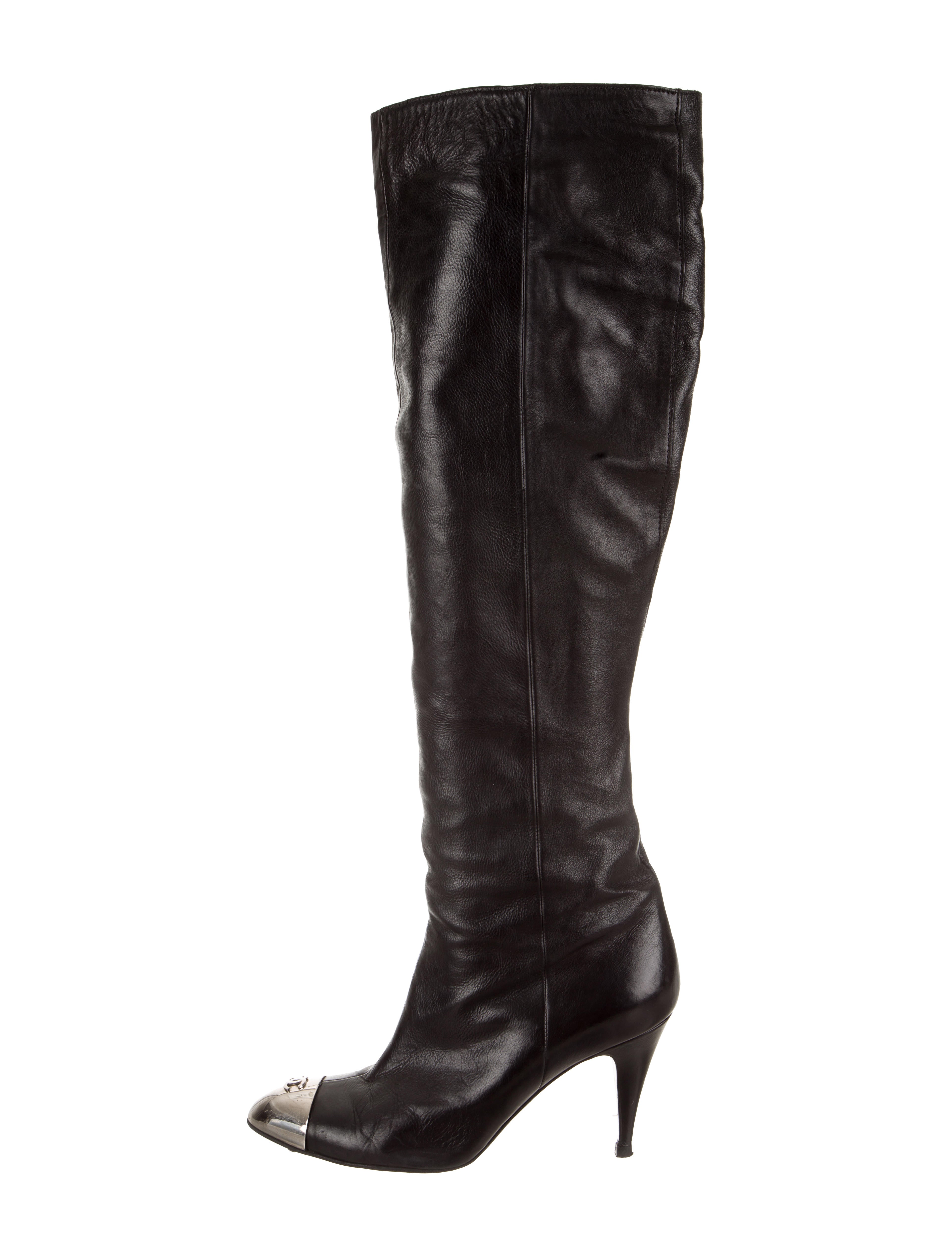 Chanel Cap-Toe Knee-High Boots - Shoes - CHA332075 | The RealReal