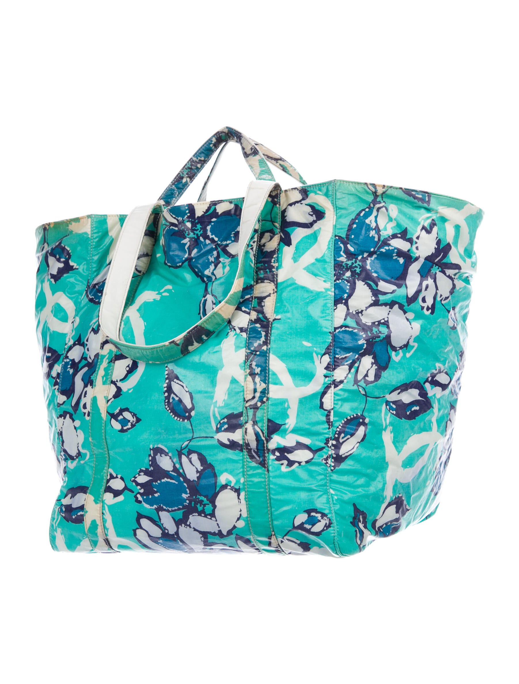Chanel Floral Print Beach Tote - Blue Totes, Handbags - CHA552641 | The ...