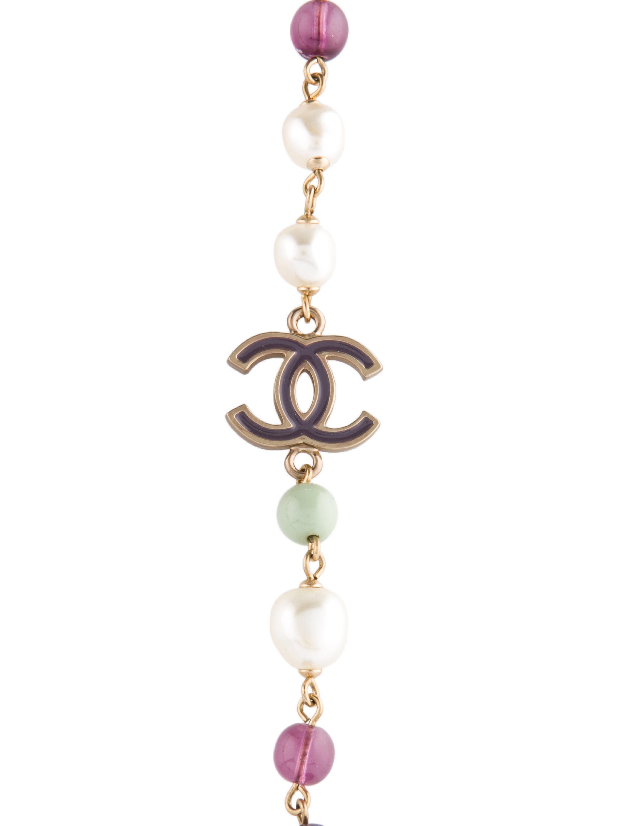 Chanel Faux Pearl, Enamel & Resin Coco Multistrand Necklace - Black ...