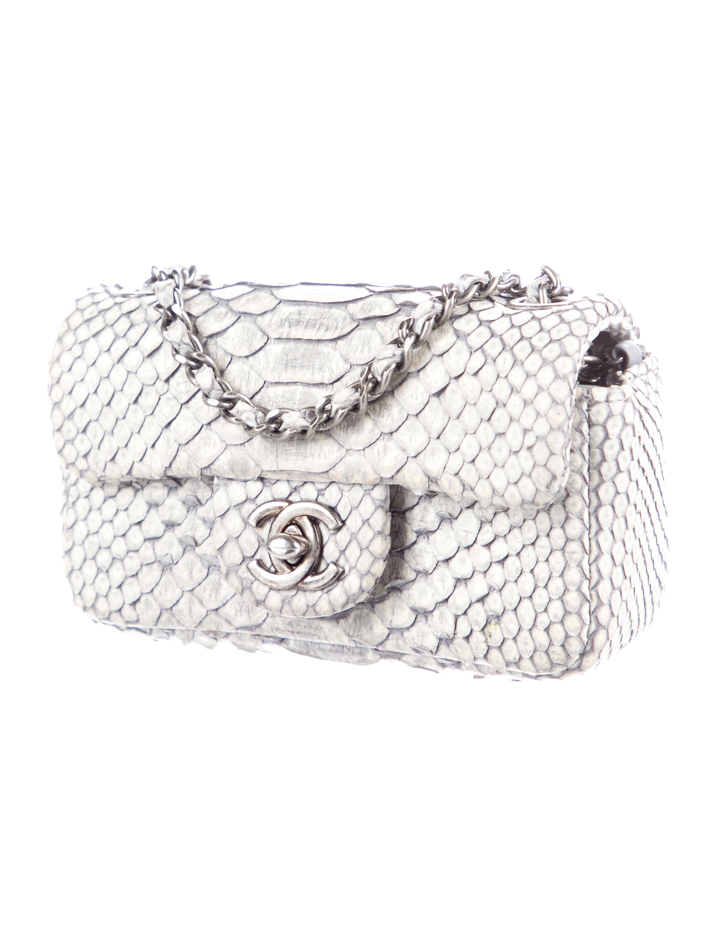 Chanel Python Extra Mini Flap Bag - Blue Crossbody Bags, Handbags ...