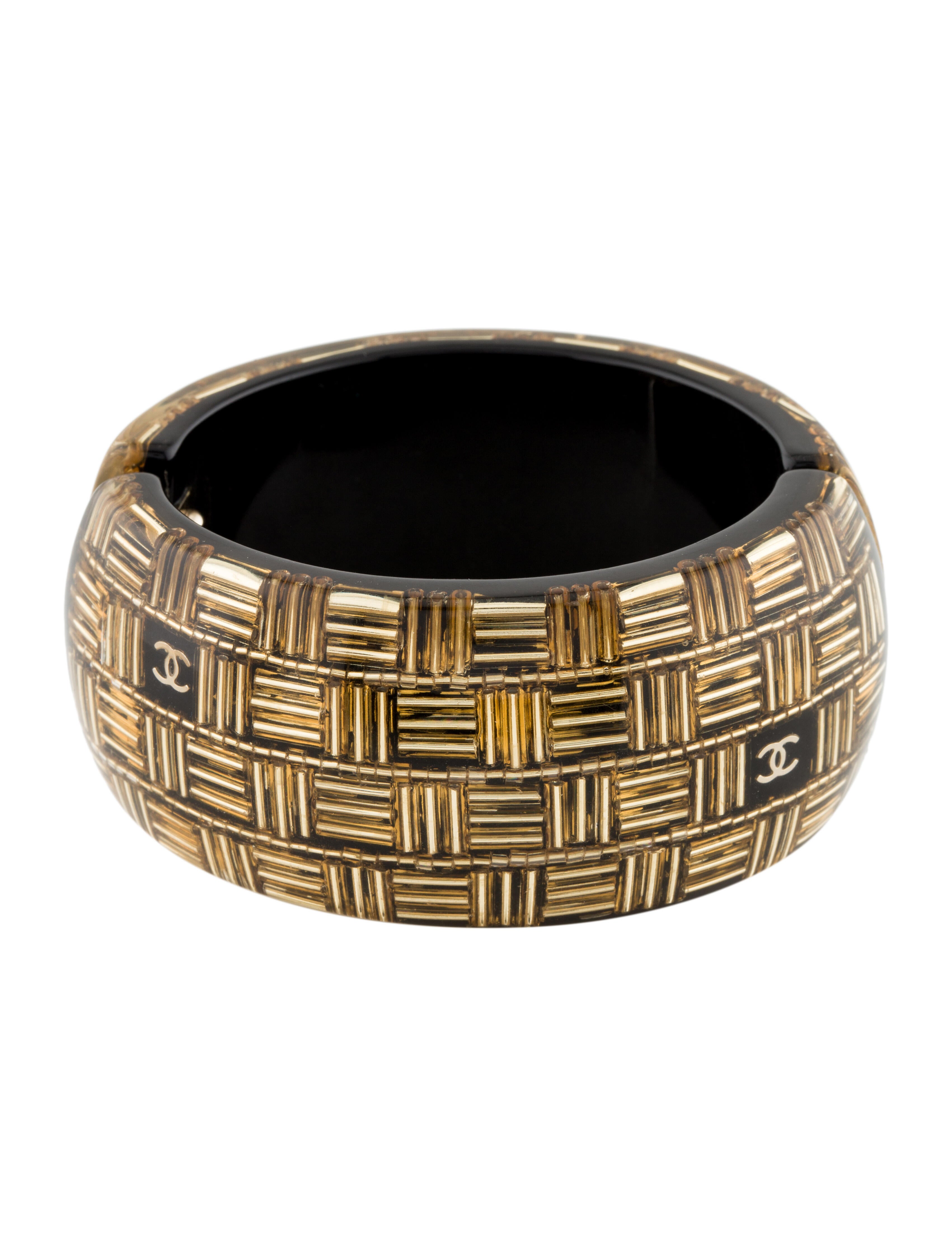 Chanel CC Crystal Lucite Cuff - Silver-Tone Metal Bangle, Bracelets ...