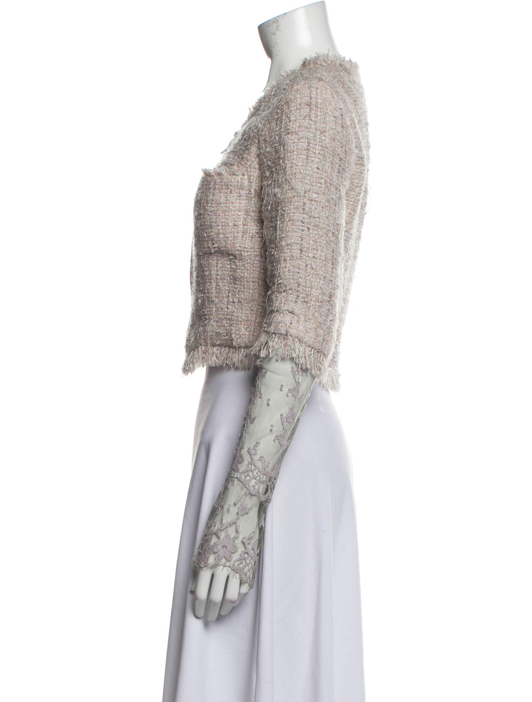 Chanel 2019 Tweed Pattern Evening Jacket - Green Jackets, Clothing ...