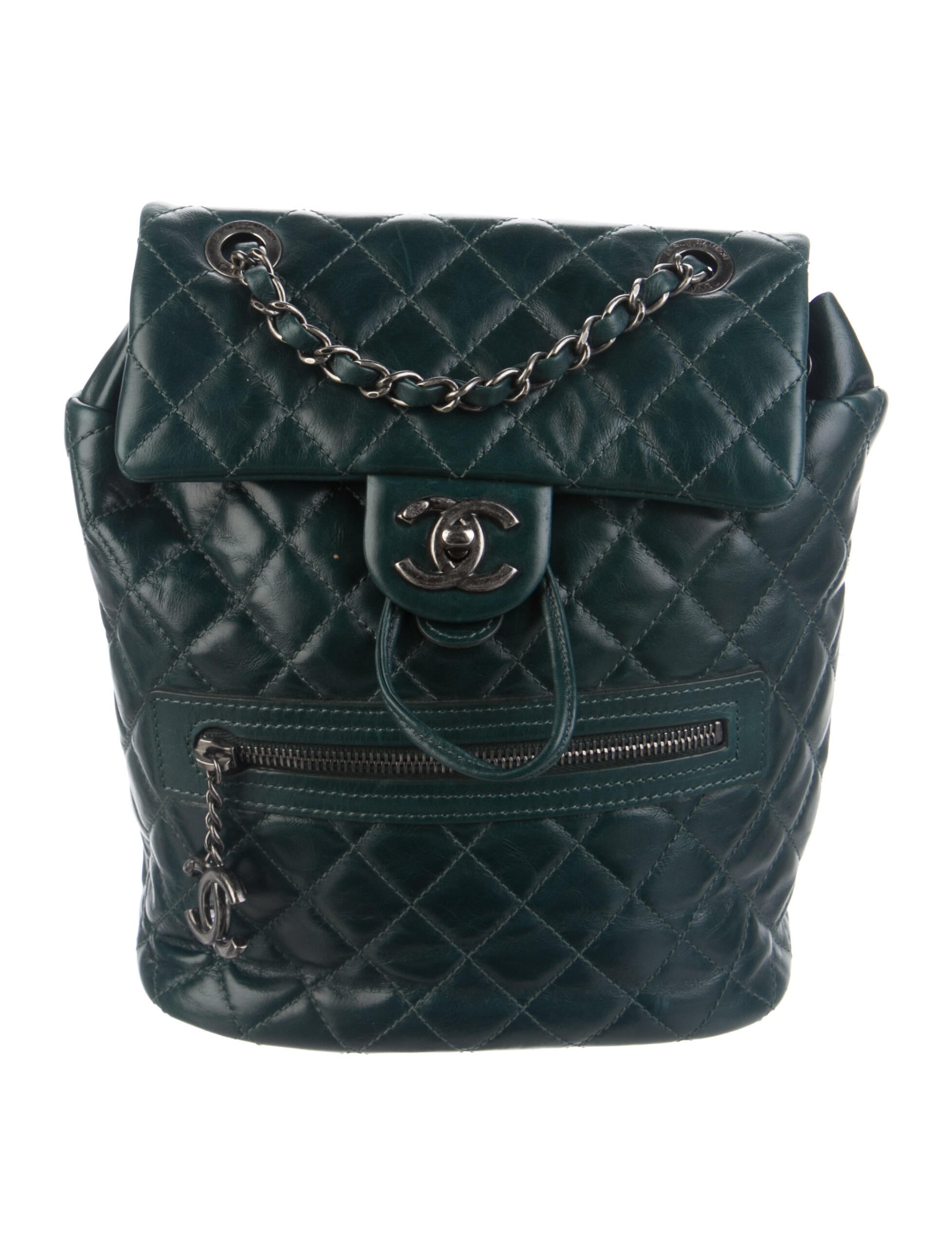 Chanel 2017 Canvas Twist Backpack w/ Tags - Green Backpacks, Handbags ...