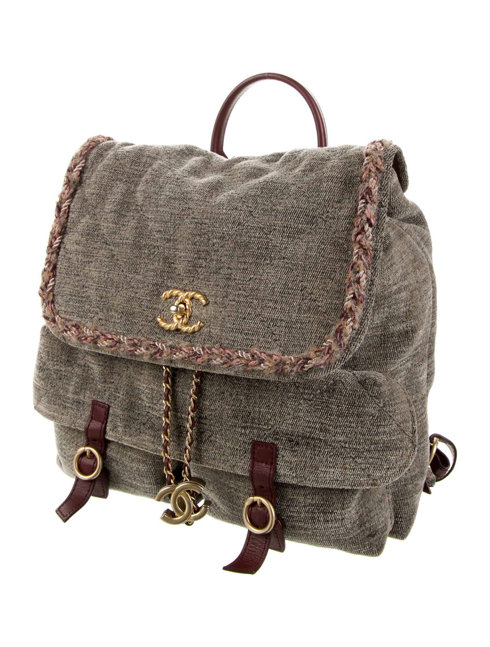 Chanel 2017 Canvas Twist Backpack w/ Tags - Green Backpacks, Handbags ...