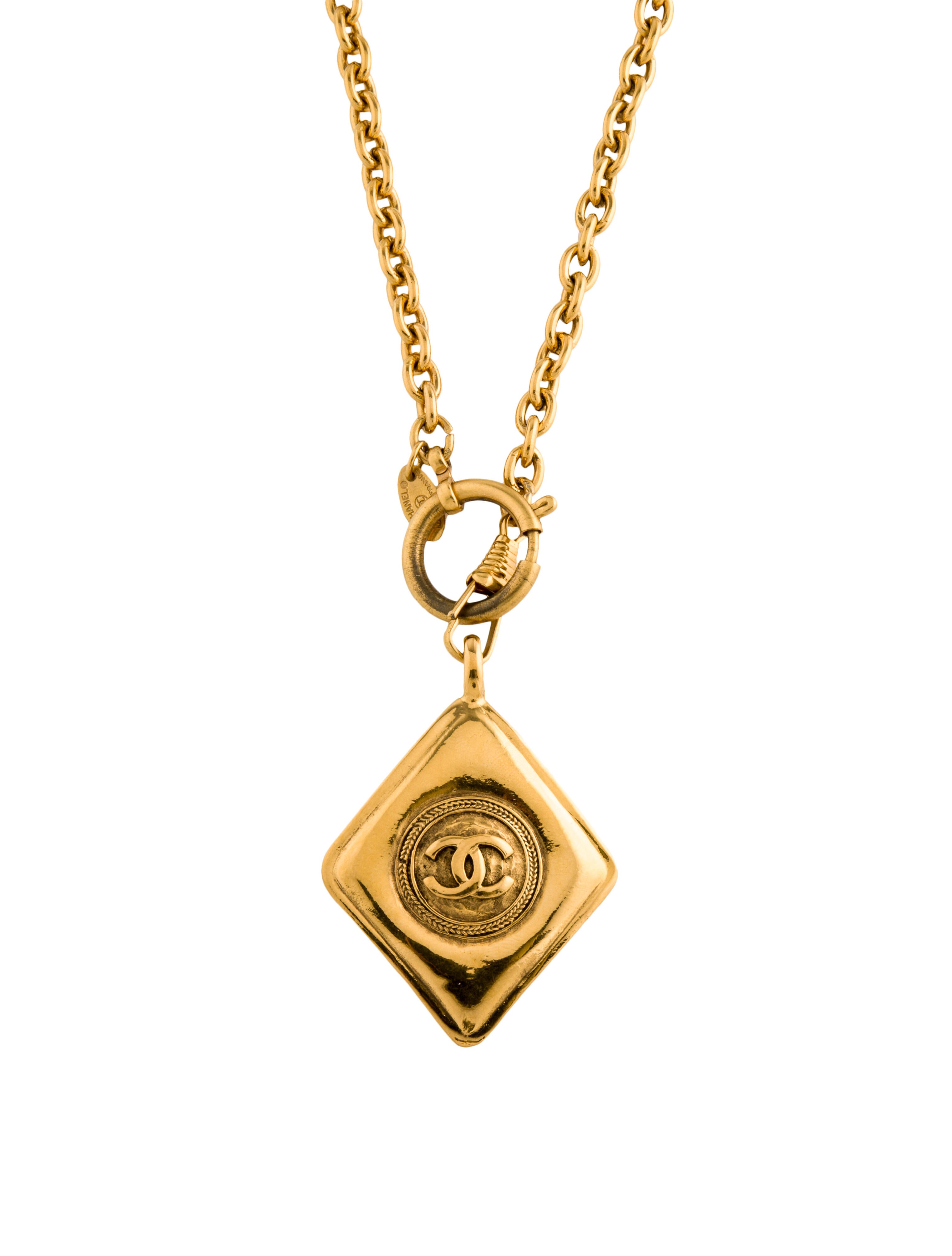 Chanel Vintage Two-Tone CC Pendant Necklace - Gold, Gold-Tone Metal ...