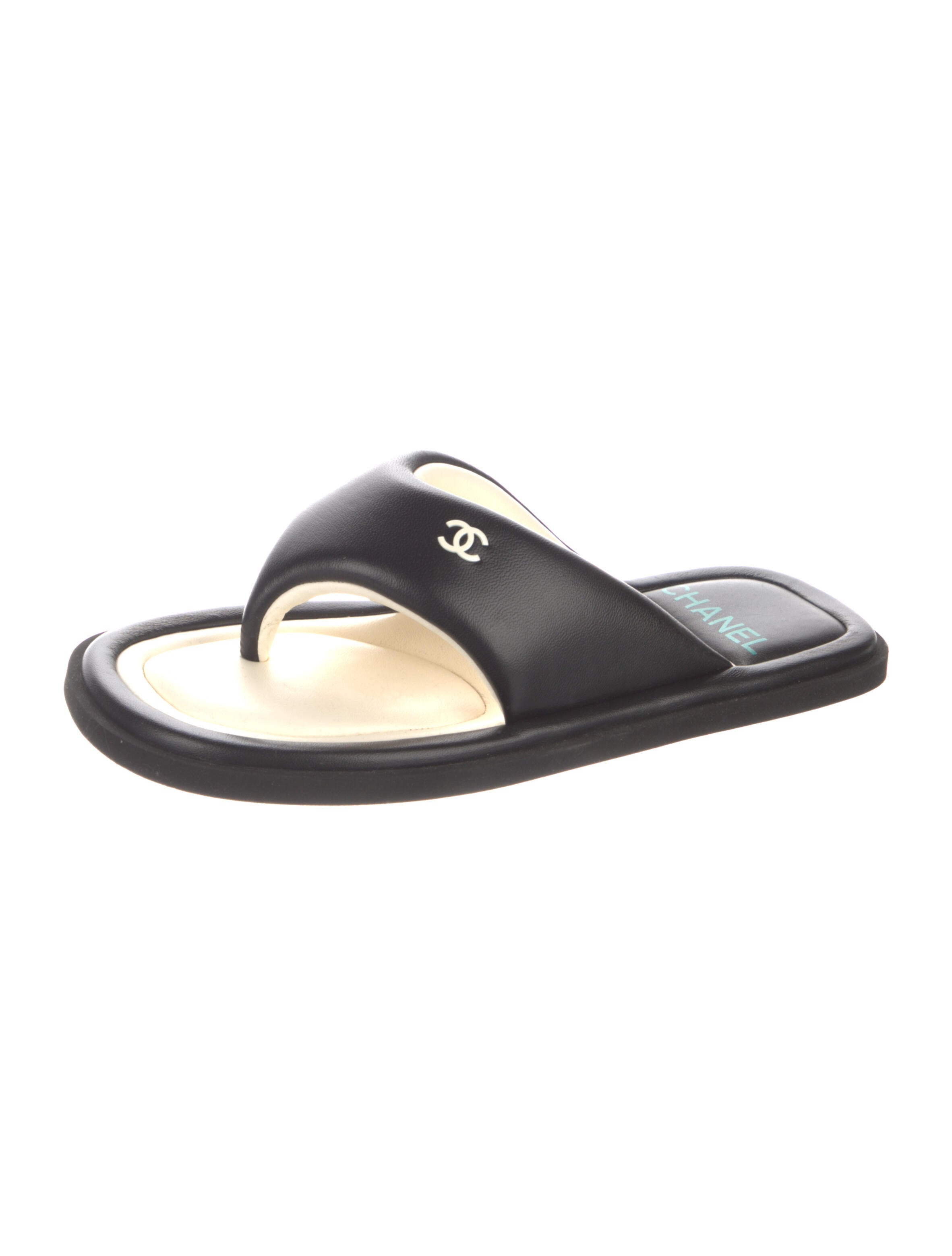 Chanel 2022 Interlocking CC Logo Slides - Black Sandals, Shoes ...