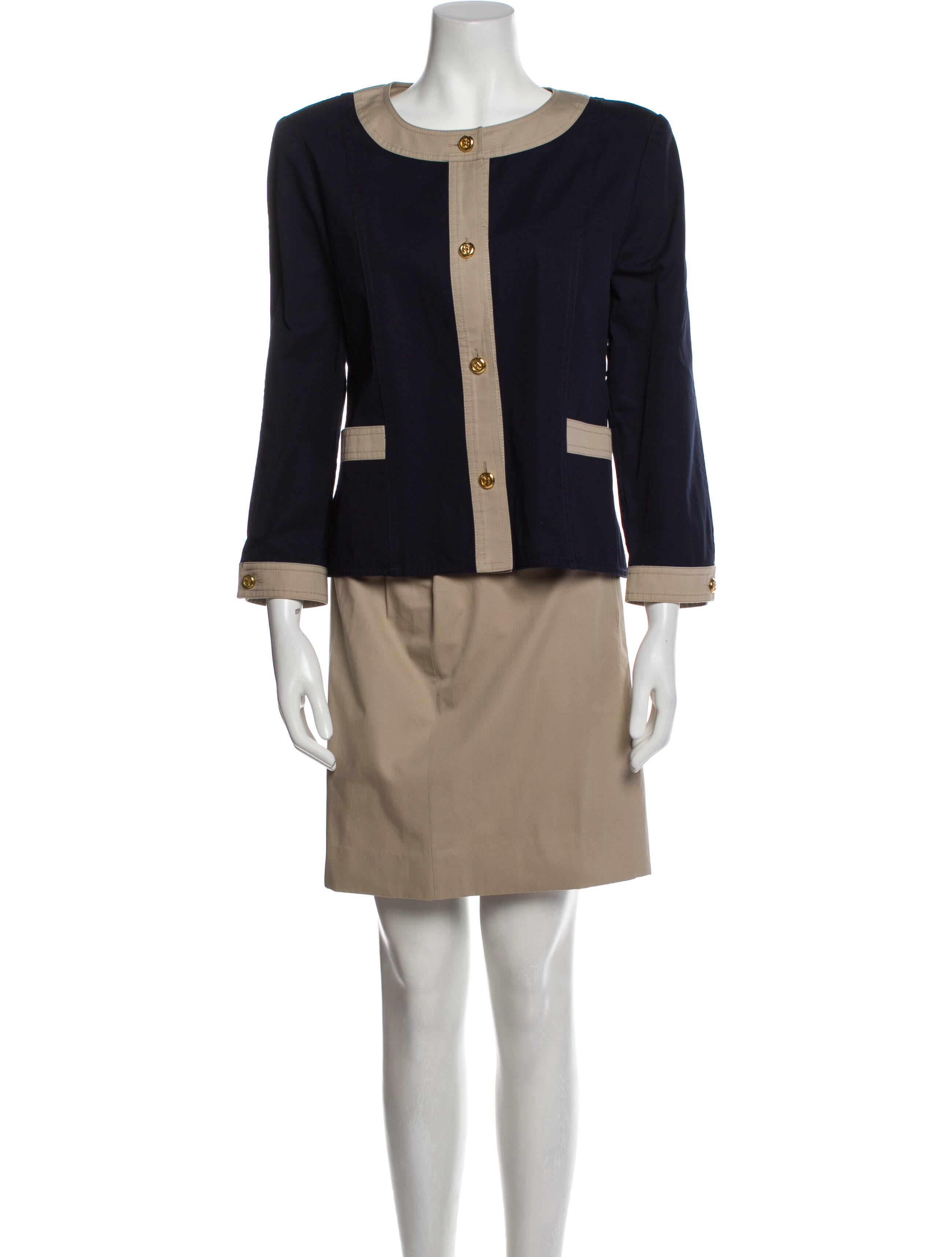 Chanel Vintage 1991 Skirt Suit - Blue Suits and Sets, Clothing ...