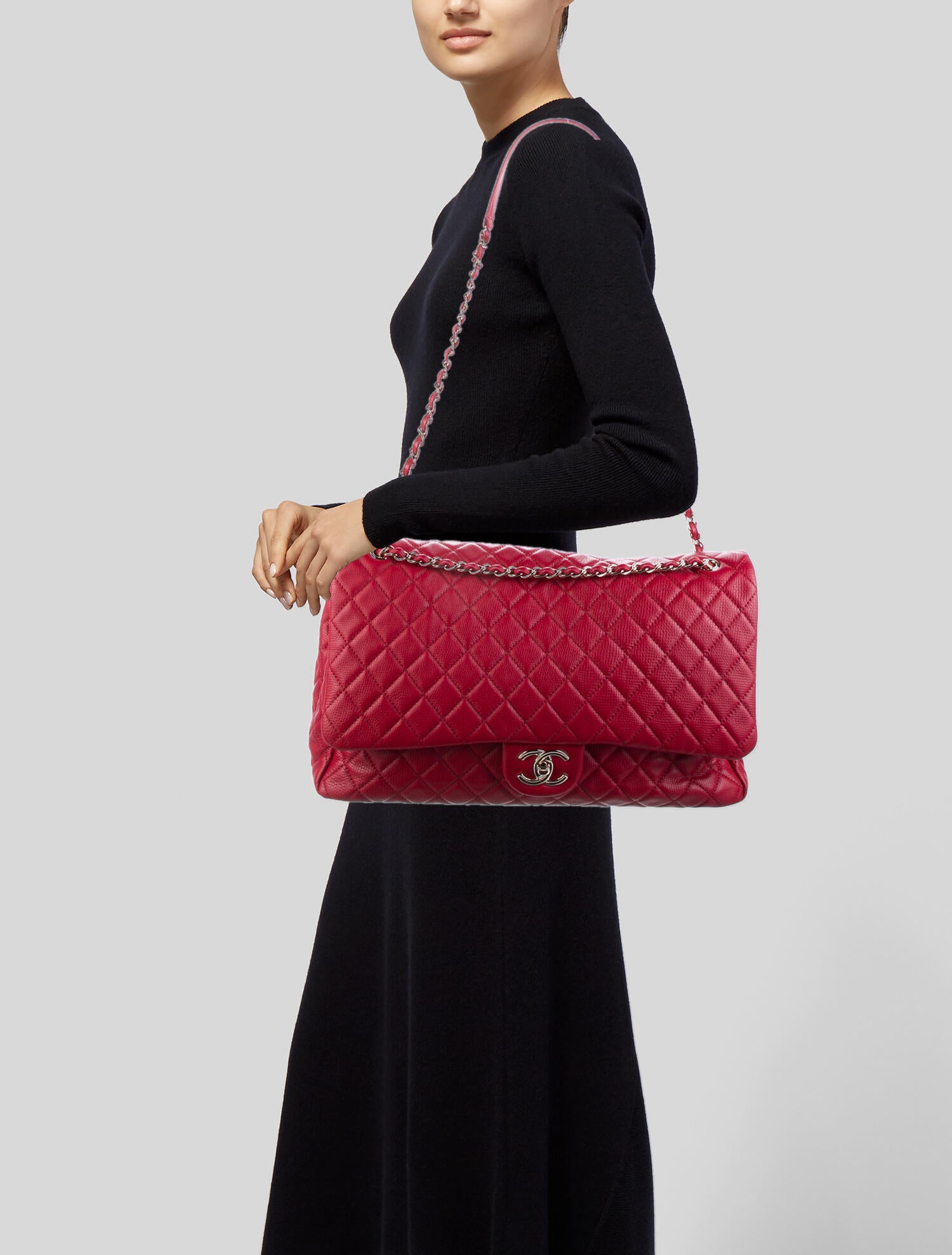 Chanel Large XXL Flap Bag - Red Shoulder Bags, Handbags - CHA763171 ...