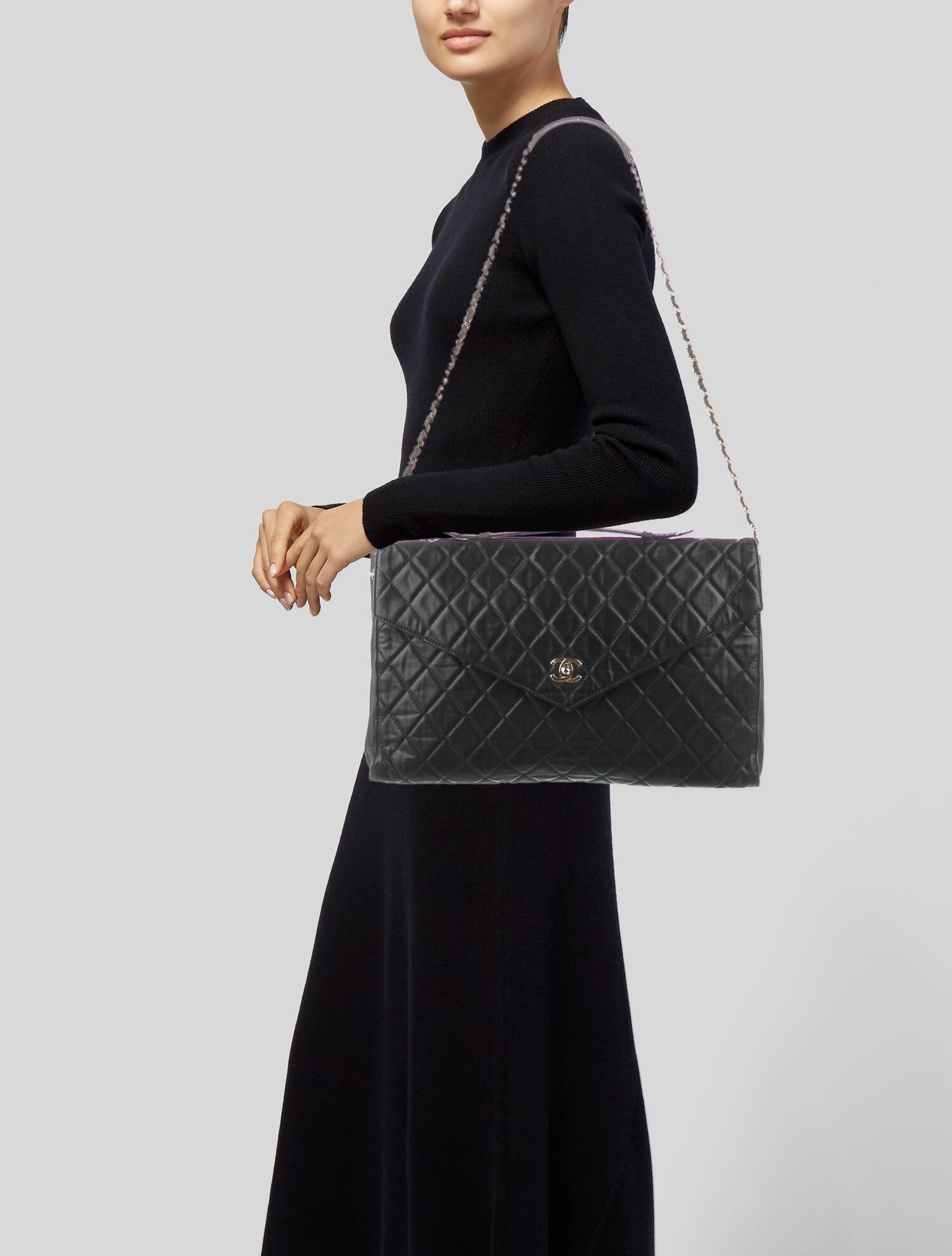 Chanel Vintage Envelope Flap Bag - Black Crossbody Bags, Handbags ...