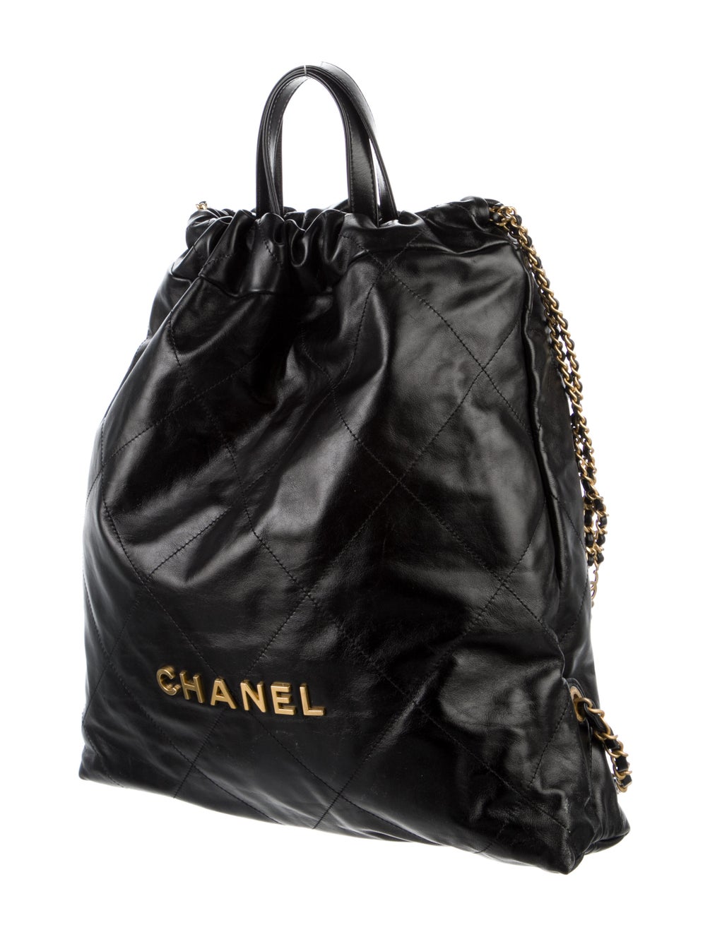 Chanel 2022 Shiny Calfskin 22 Backpack - Black Backpacks, Handbags ...