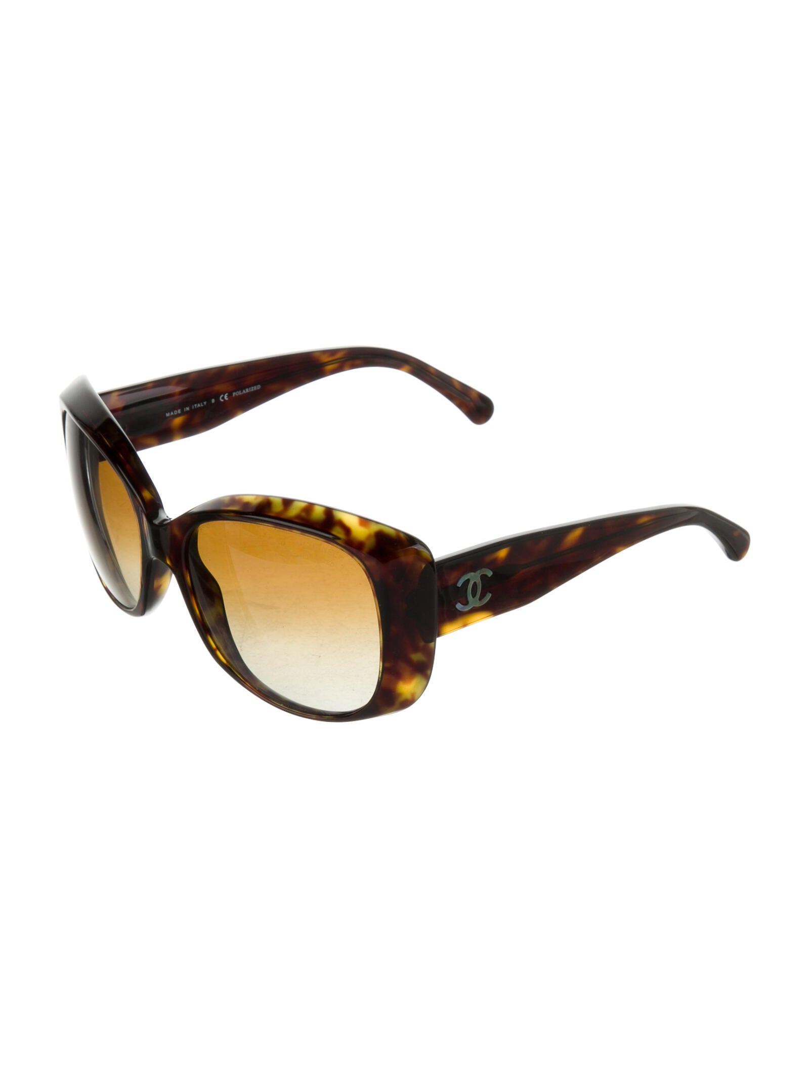 Chanel Interlocking CC Logo Oversize Sunglasses - Brown Sunglasses ...