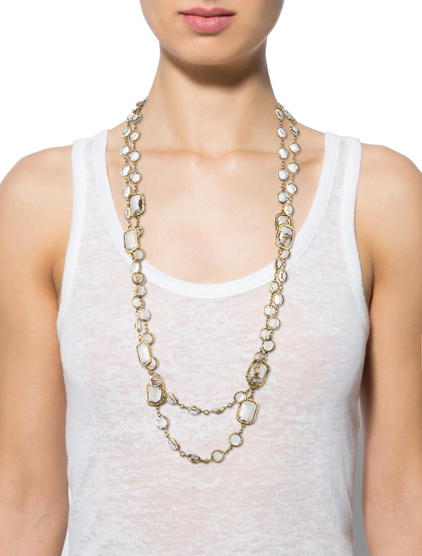 Chanel Chicklet Sautoir 1981 Necklace - Gold Bead Strand, Necklaces ...
