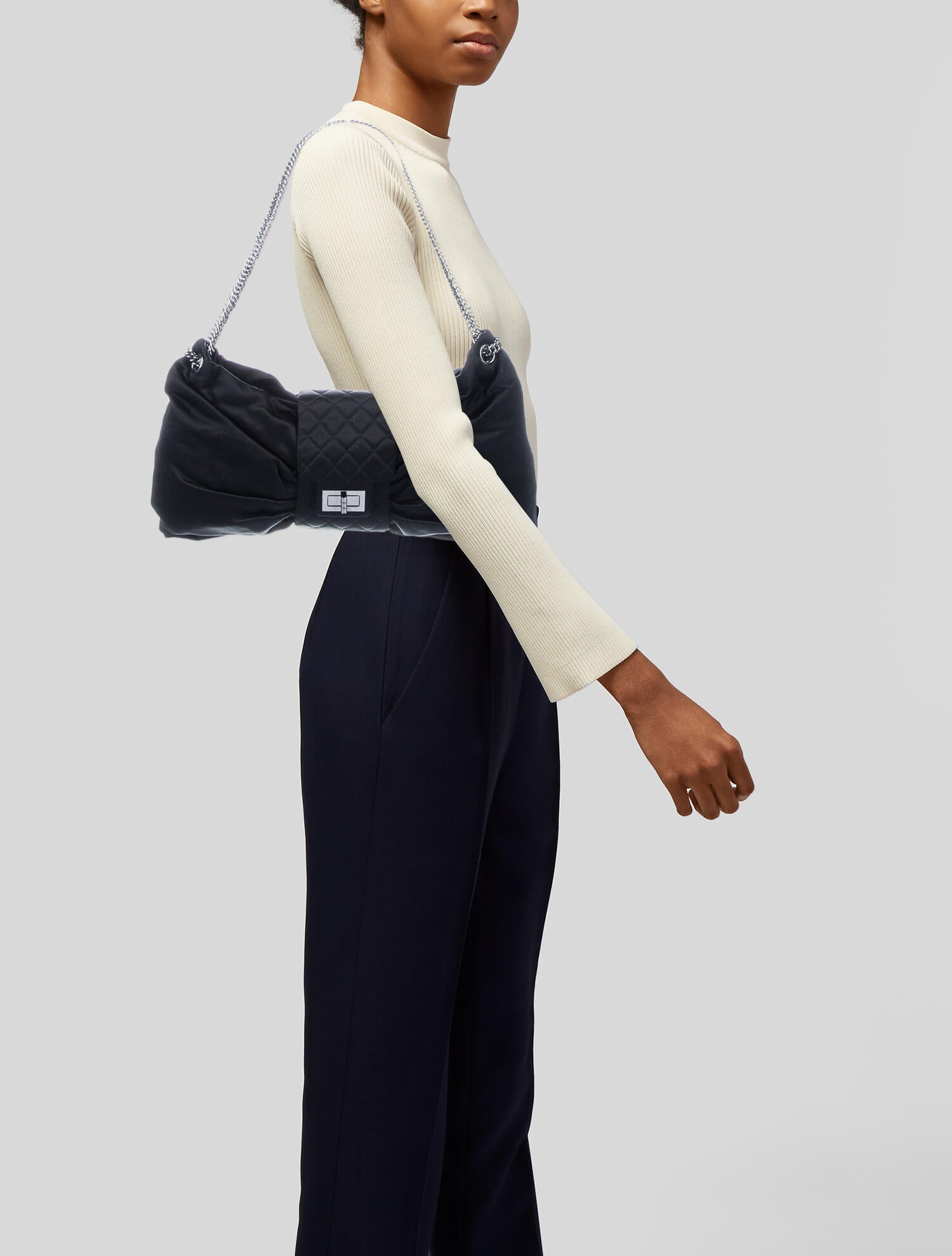 Chanel Satin Reissue Bow Bag - Black Shoulder Bags, Handbags ...