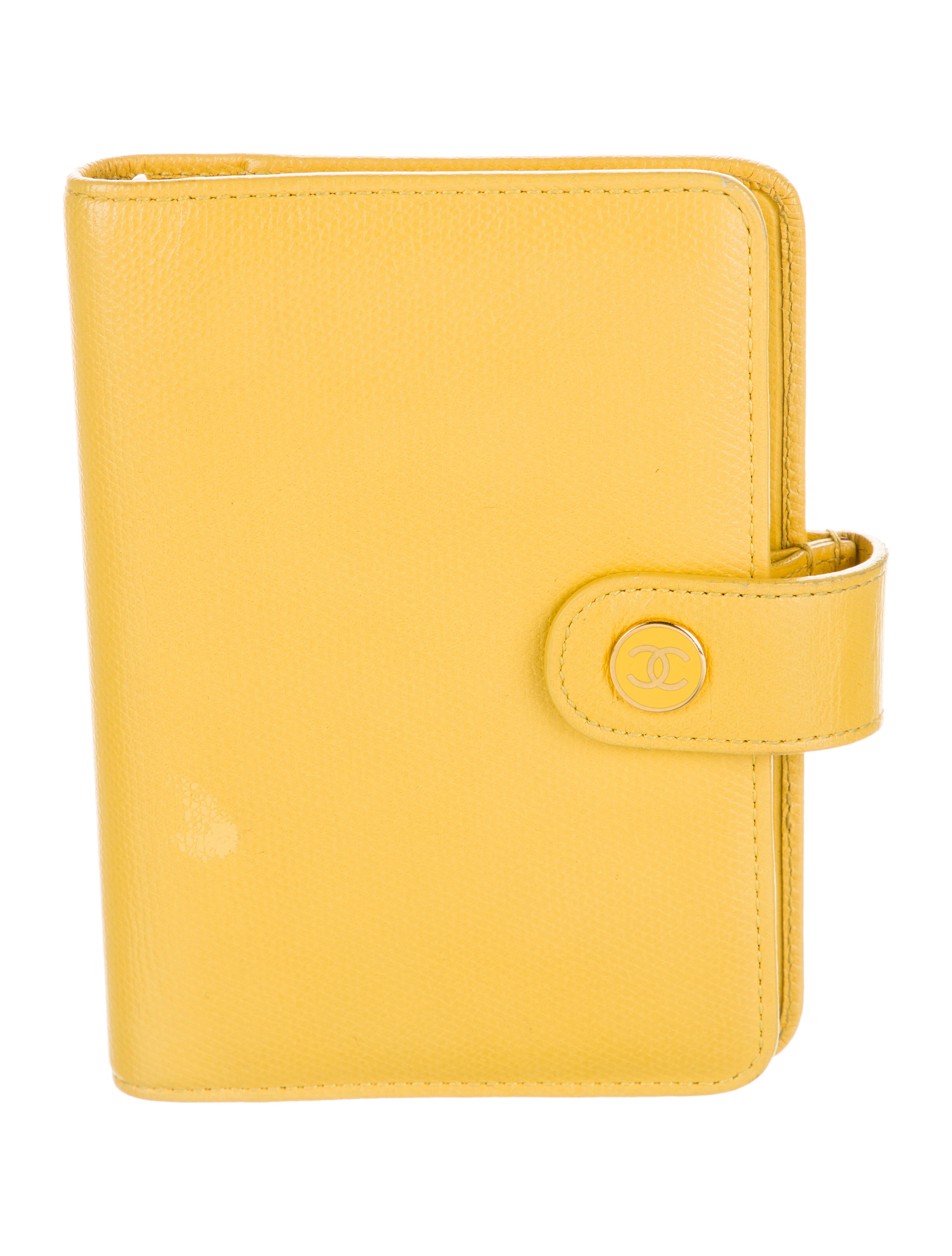 Chanel Caviar Timeless Agenda Cover - Yellow Books, Stationery & Pens ...