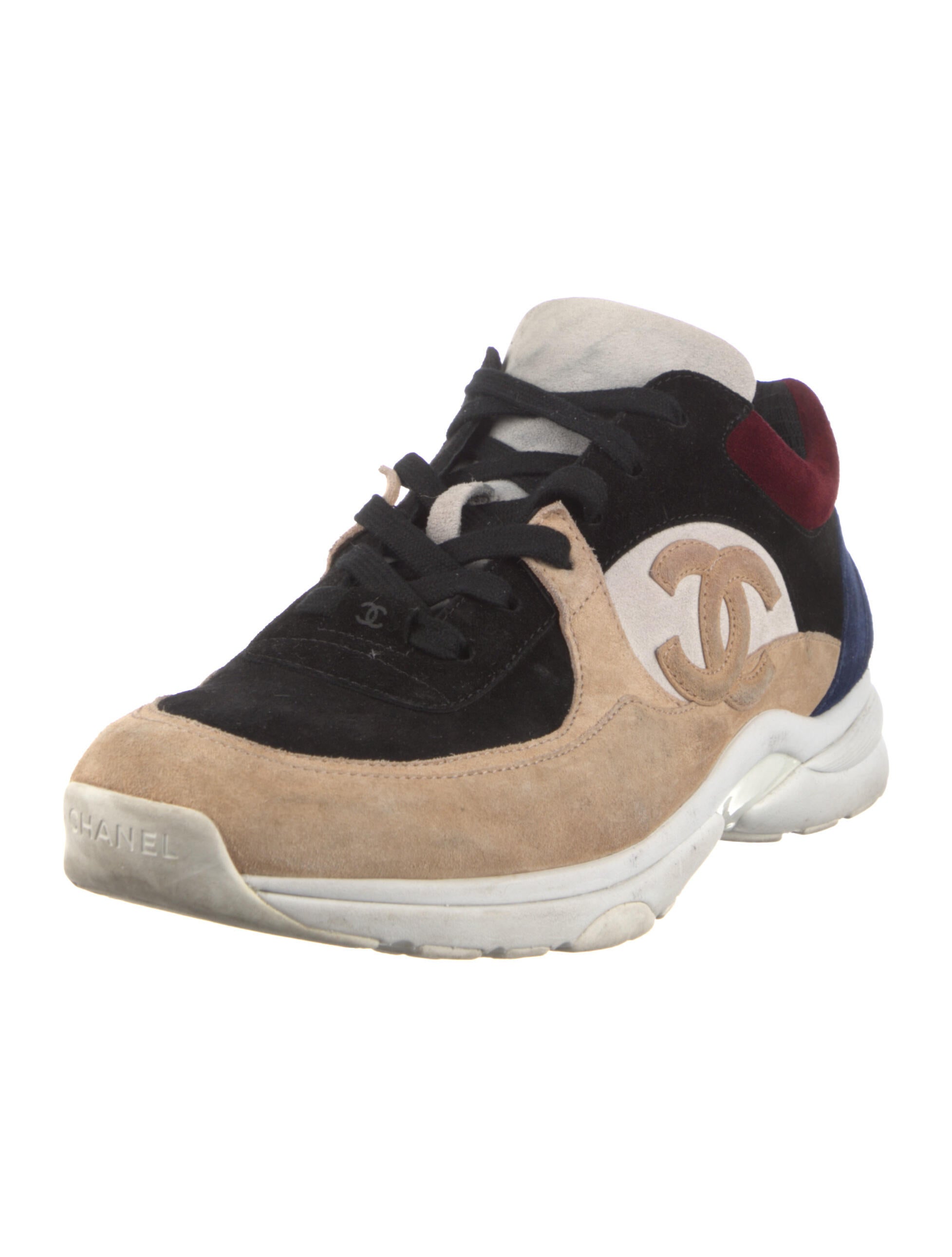 Chanel Interlocking CC Logo Suede Sneakers - Black Sneakers, Shoes ...